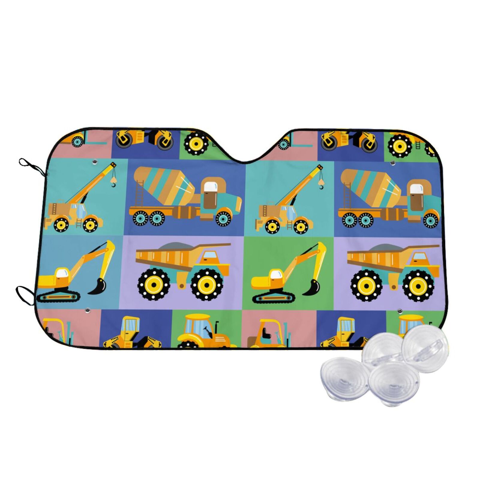 Kdxio Construction Machinery Print Windshield Sun Shade,UV Rays and Sun ...