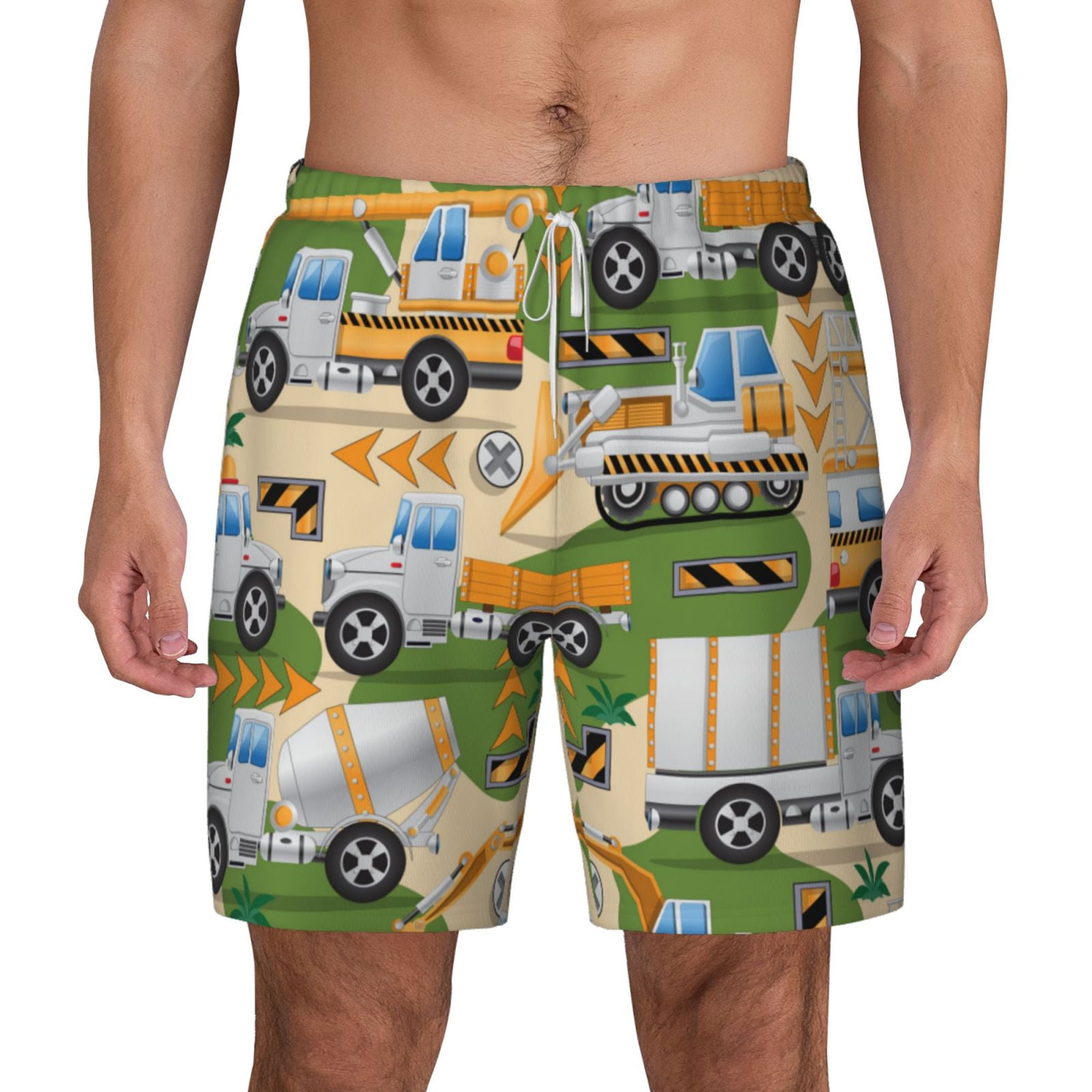 Kdxio Construction Machinery1 Print Men'S Swim Trunks With Compression ...