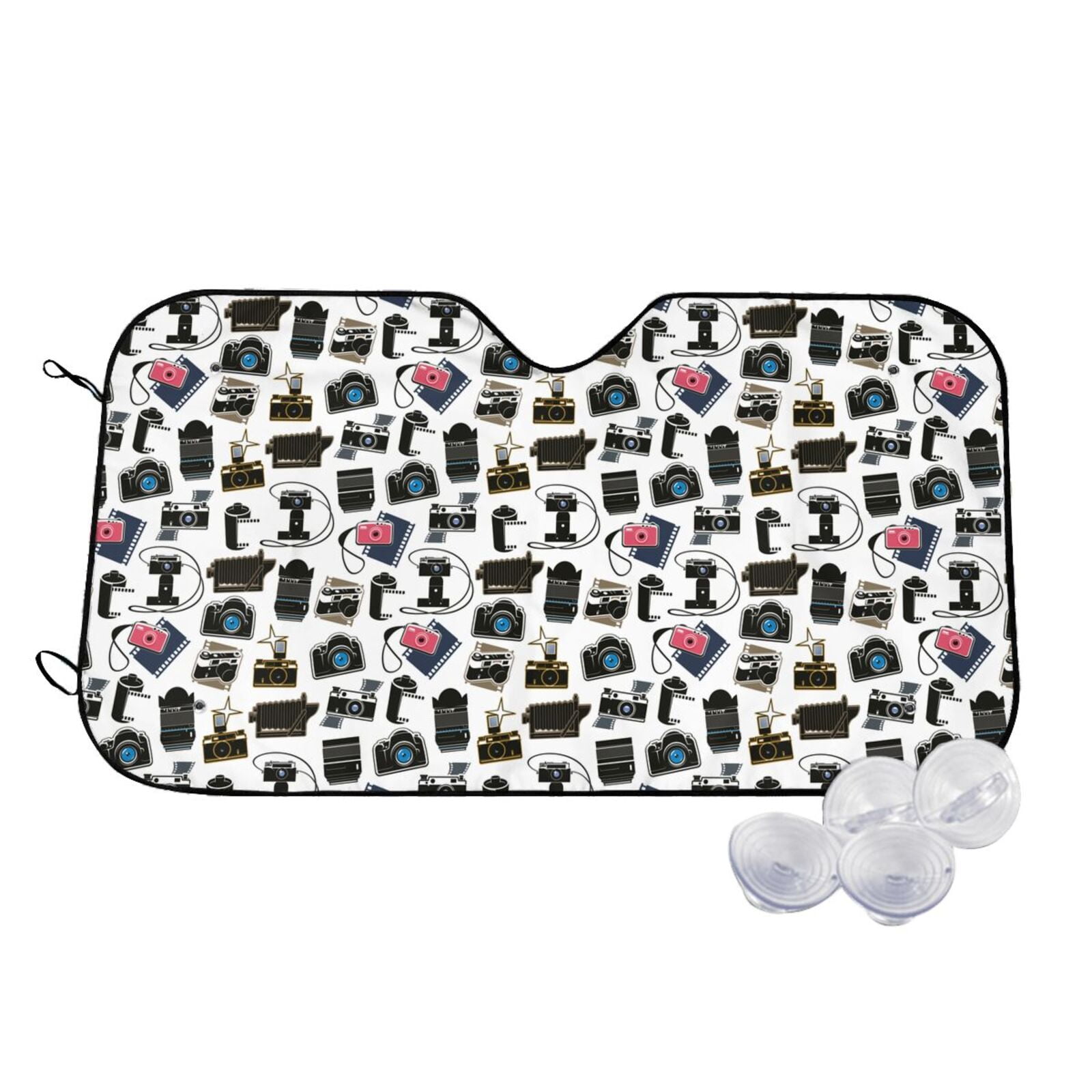 Kdxio Cool Camera Print Windshield Sun Shade,UV Rays and Sun Heat ...