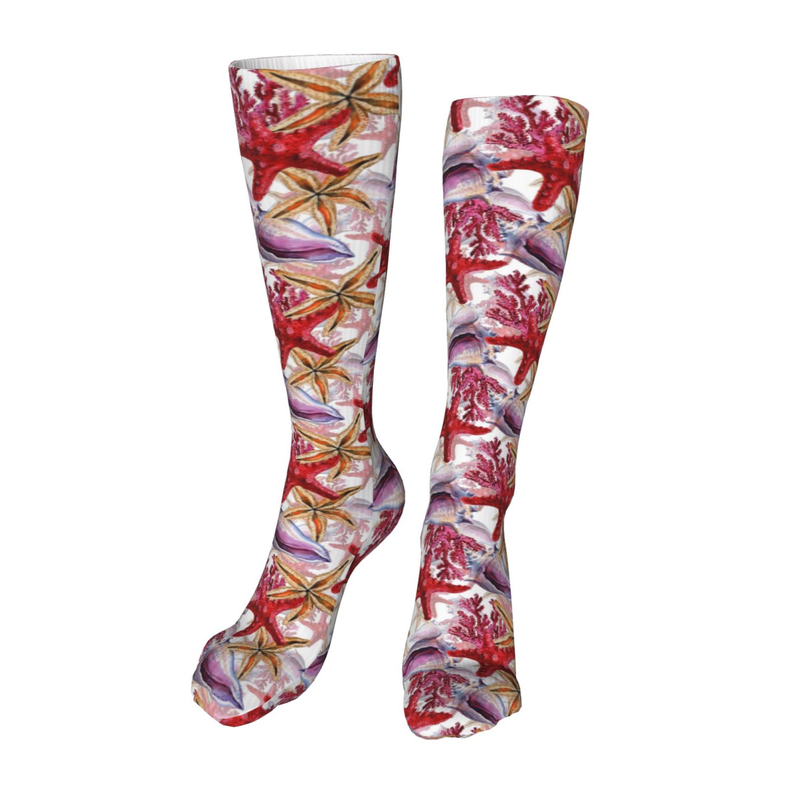 Kdxio Coral Reef Funny Silky Novelty Funky Long Knee High Socks Soft 3D ...