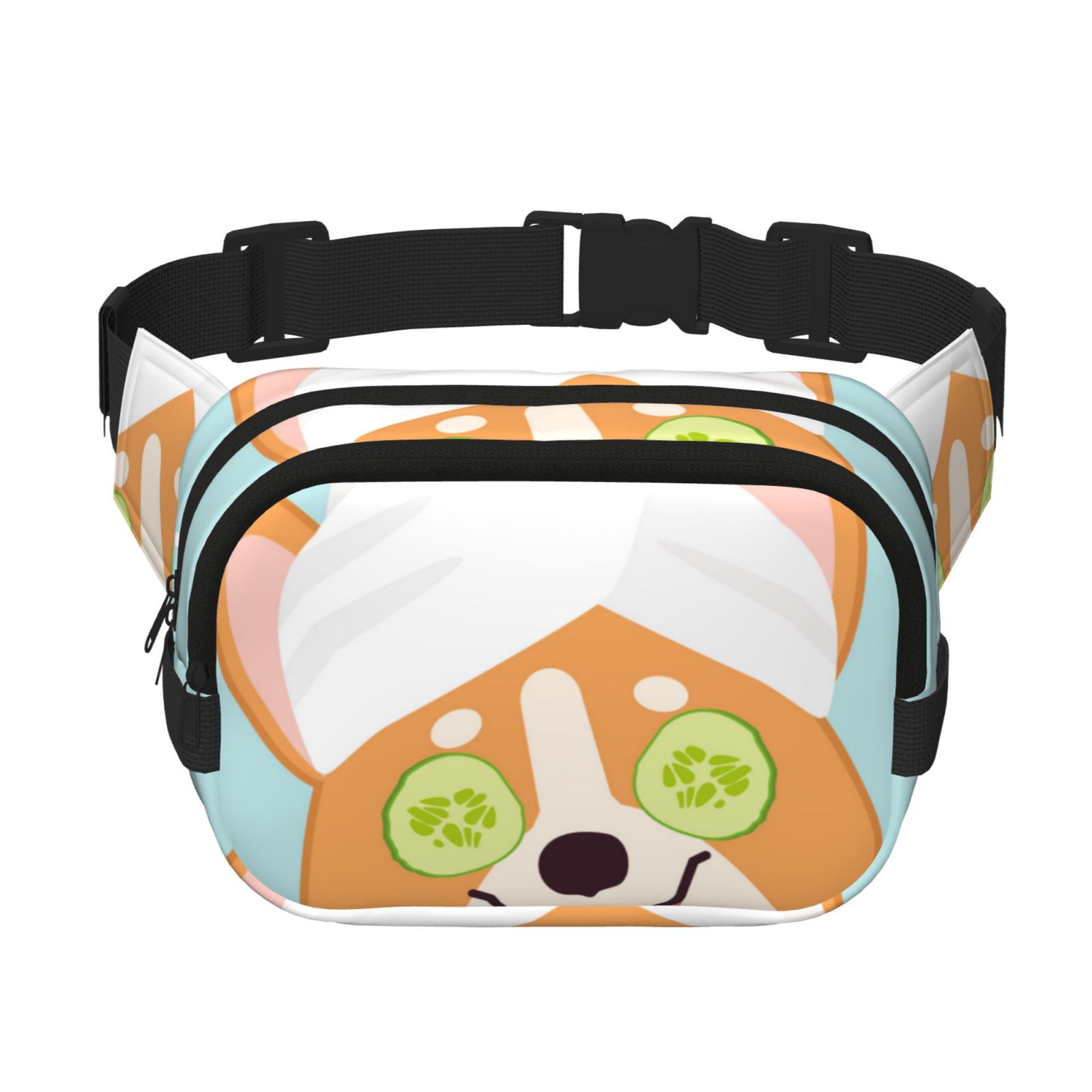 Kdxio Corgi With Towel Ans Slice Cucumber Crossbody Double Layer Waist ...