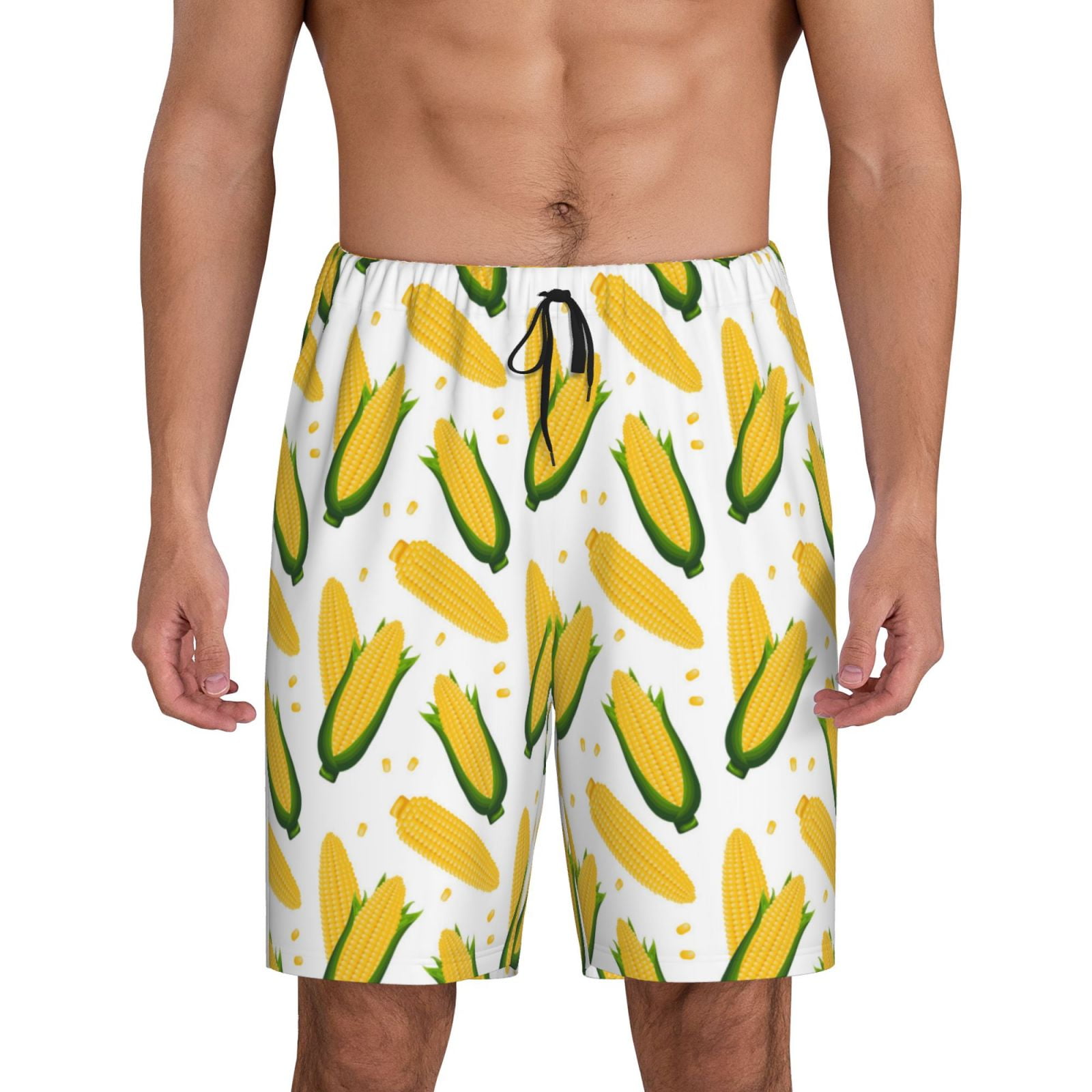 Kdxio Corn On The Cob Print Mens Sleep Shorts Bottoms Soft Comfy Pajama ...