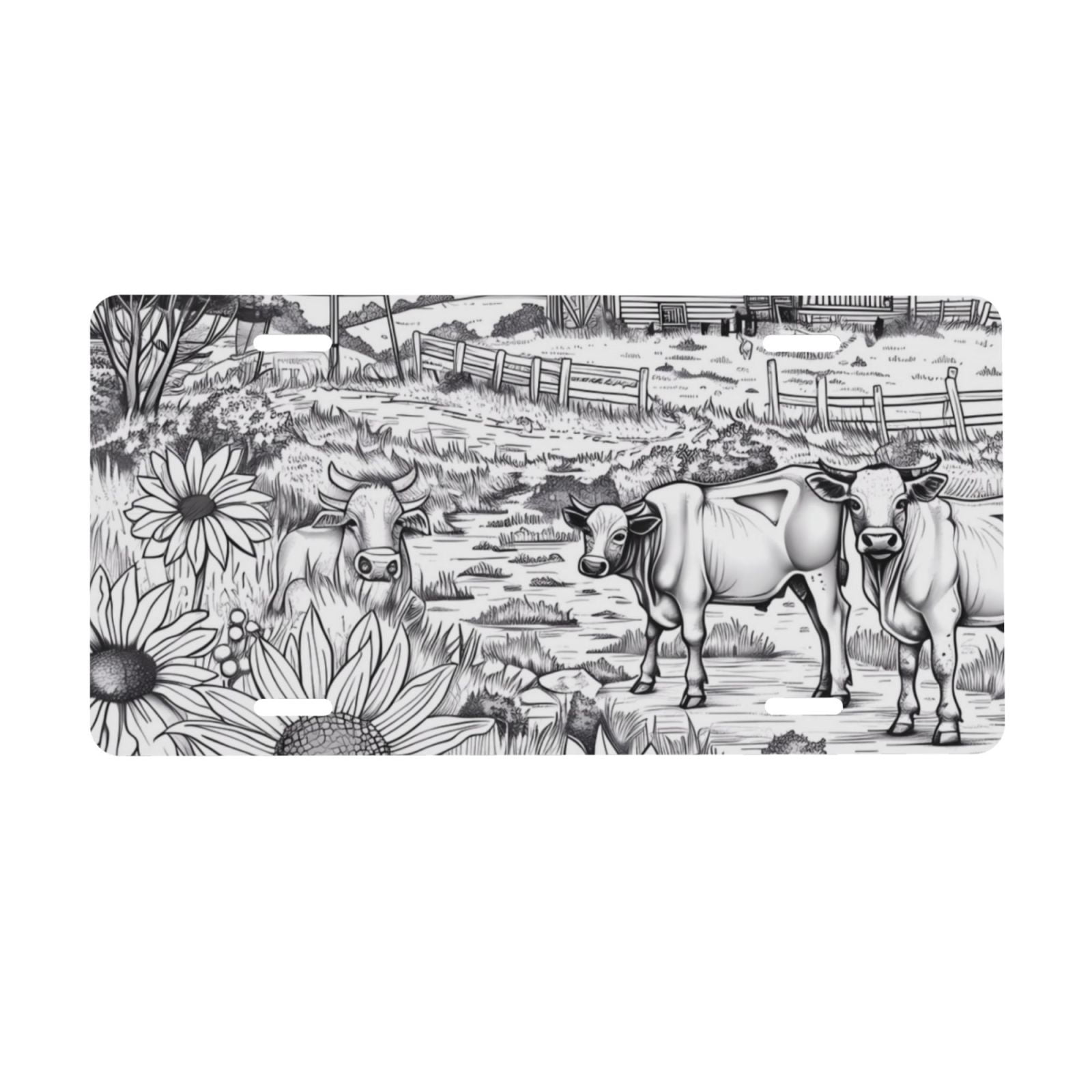 Kdxio Country Farm Scene License Plate Car Front License Plate Car ...