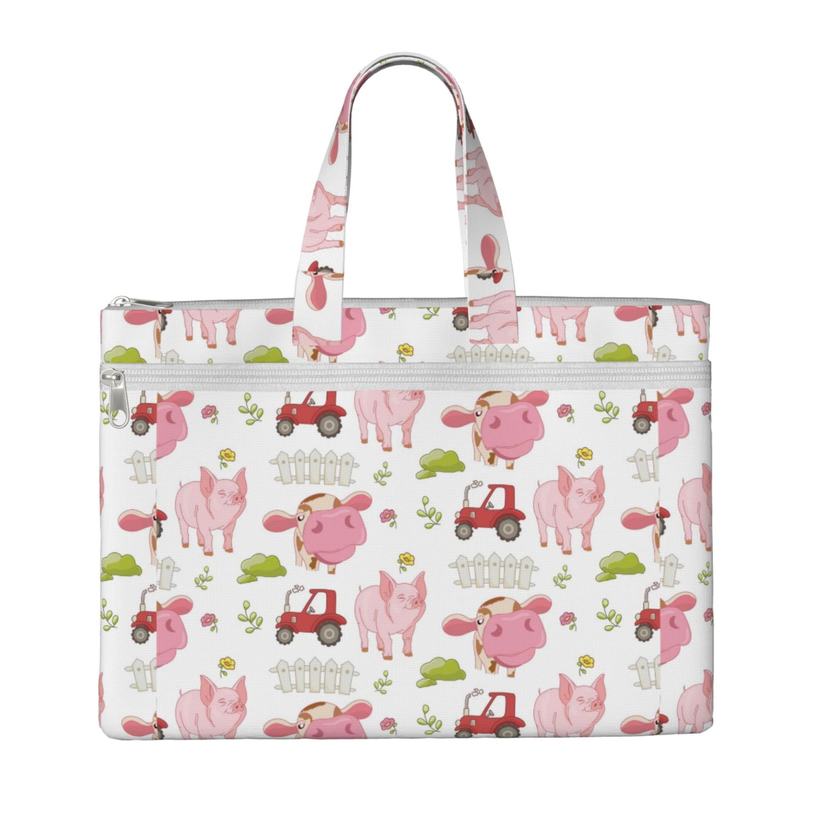 Kdxio Cow And Pig File Tote Document Bag Business Briefcase Bag ...