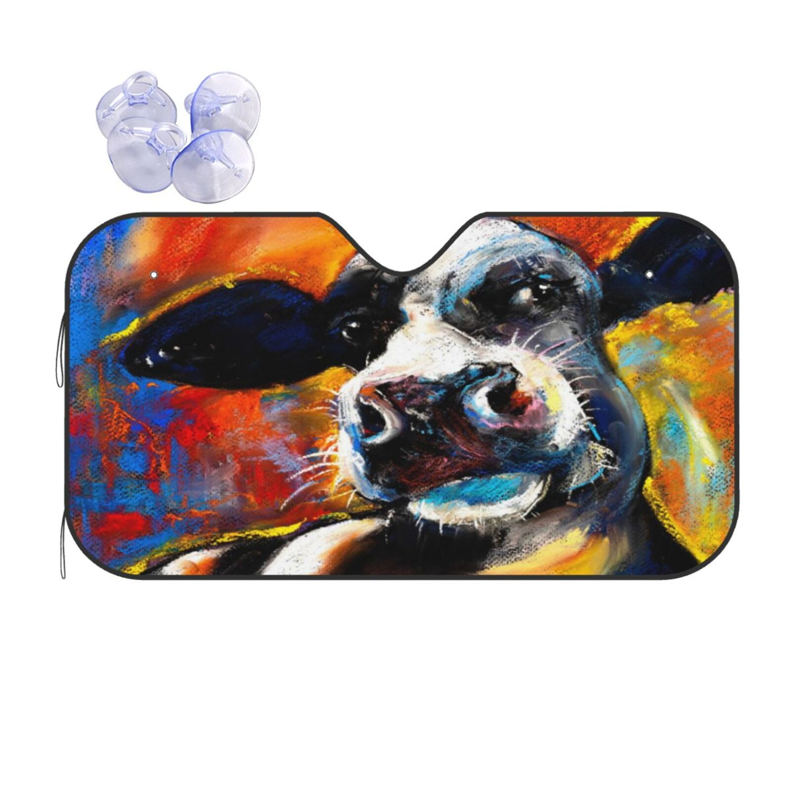 Kdxio Cow Print Front Windshield Sun Shade,Folding Auto Sunshade for ...