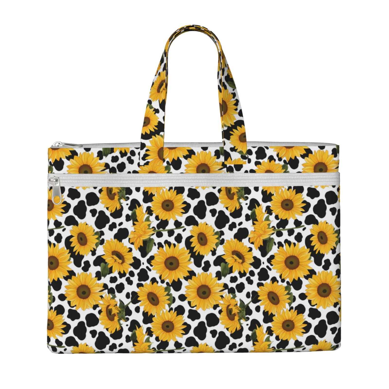 Kdxio Cow Print Sunflower File Tote Document Bag Business Briefcase Bag ...