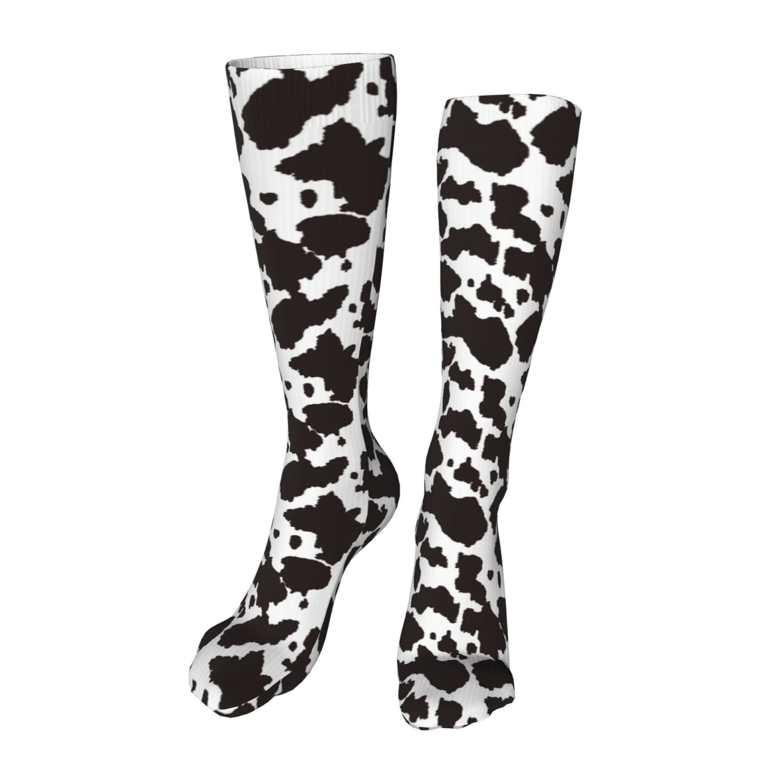 Kdxio Cow Skin 2 Funny Silky Novelty Funky Long Knee High Socks Soft 3D ...