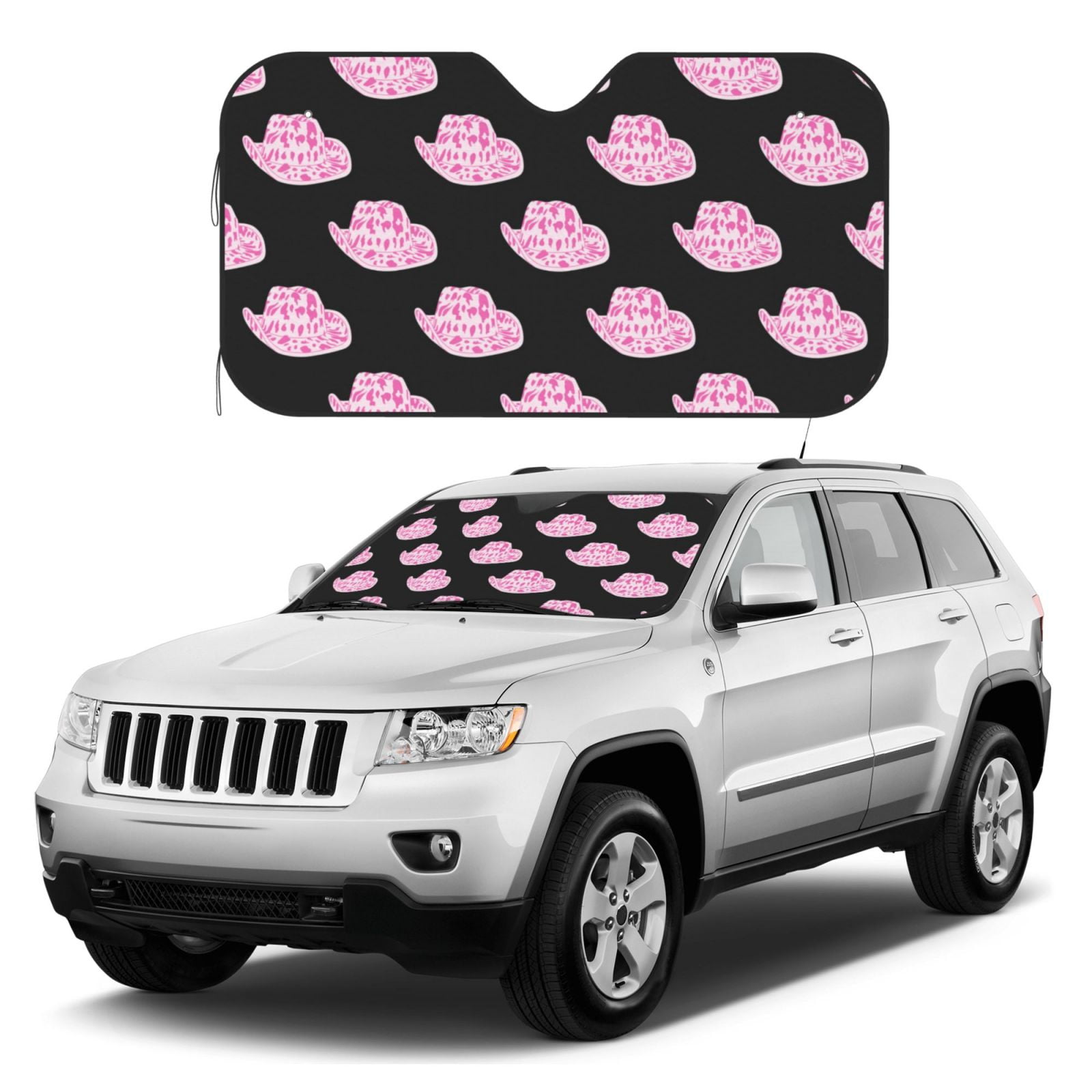 Kdxio Cowboy Hat Print Windshield Sun Shade, Foldable Sun Blocker for ...
