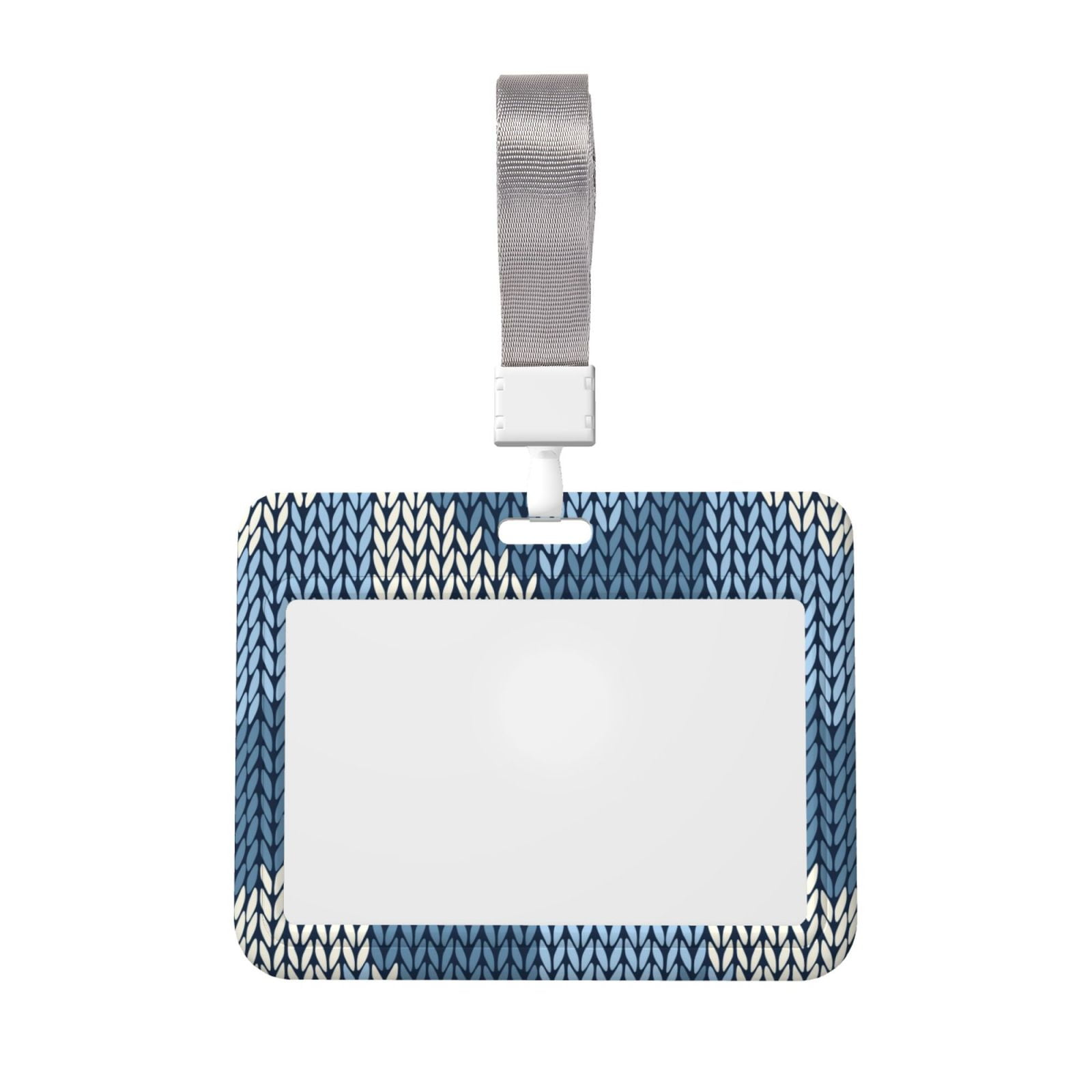 Kdxio Cozy Knitted Blue Chevron Card Badge Holder Work Badge Sleeve for ...
