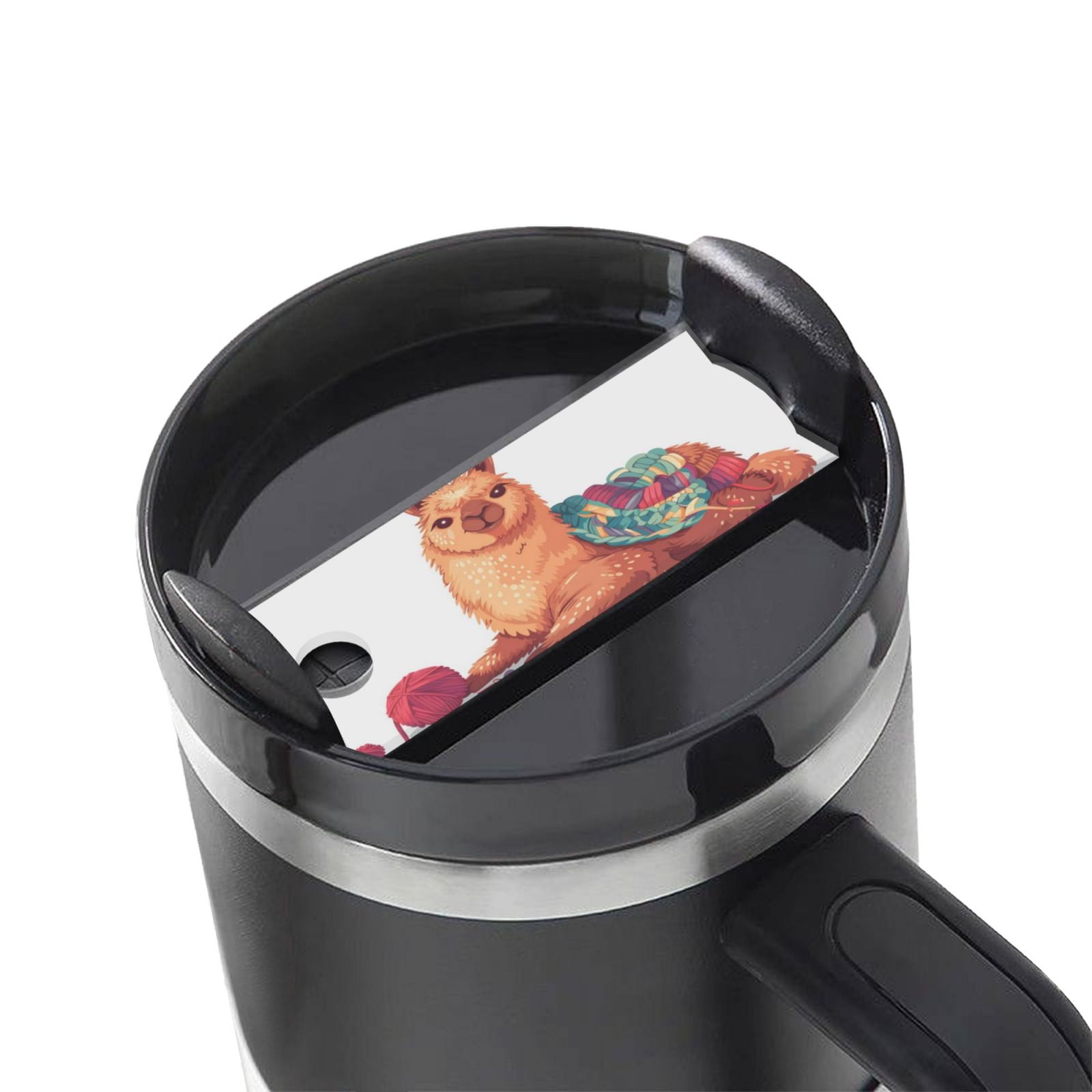 Kdxio Cozy Knitting Llama Name Plate Compatible Stanley Cups Name Tag Acrylic Nameplate Tumbler ...