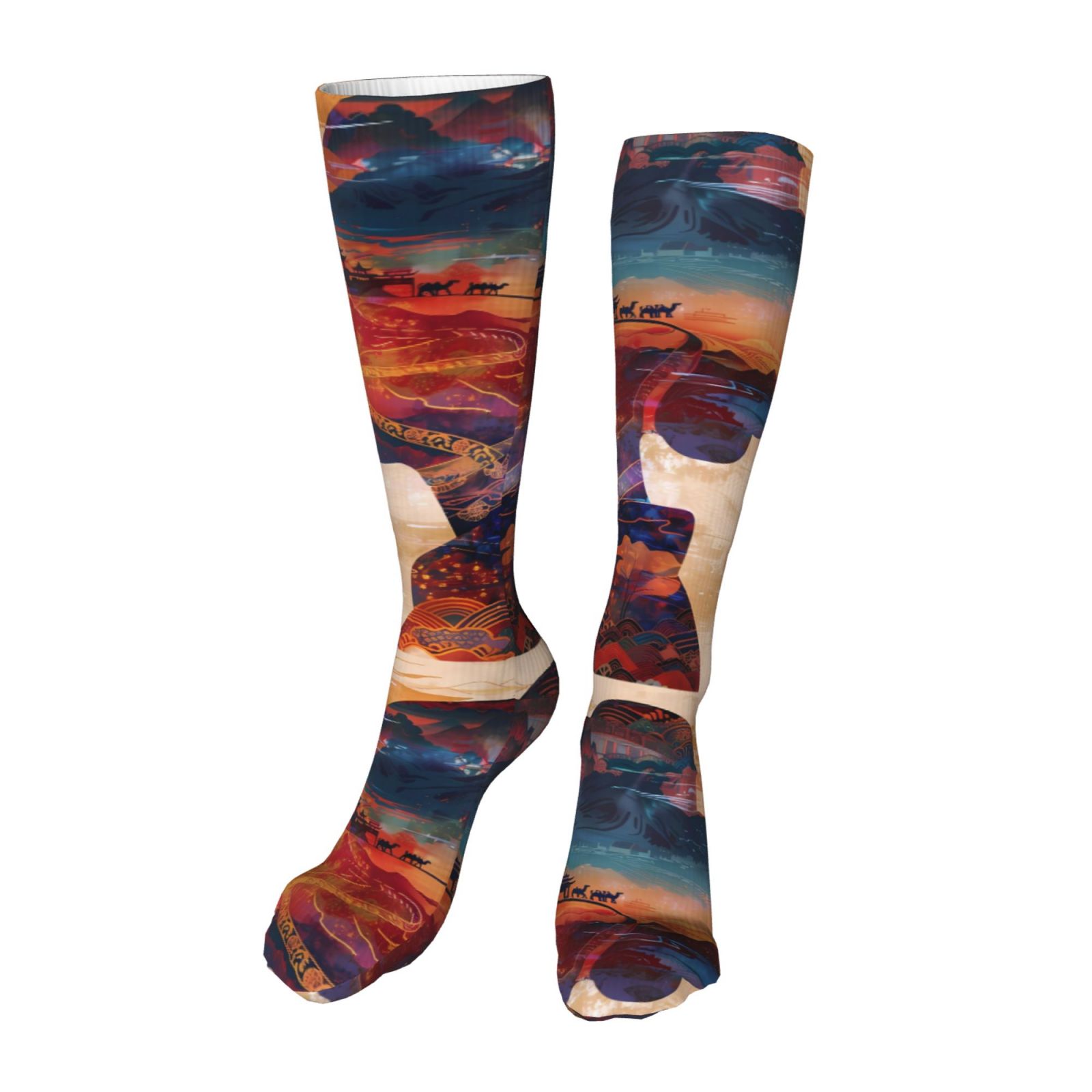 Kdxio Cultural Silhouette Journey Funny Silky Novelty Funky Long Knee ...