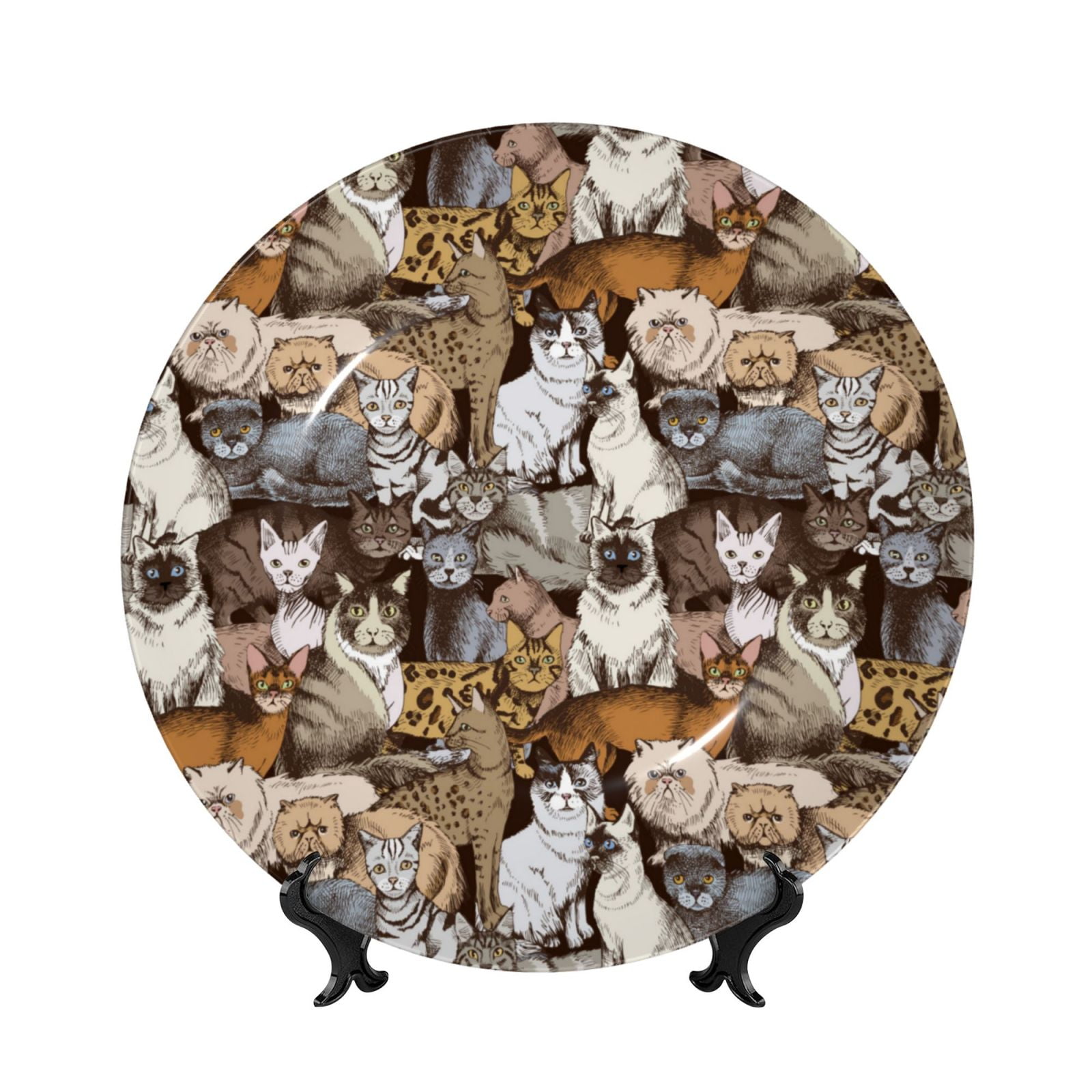Kdxio Cut Cats Bone China Decorative Plate Ceramic Decorative Plate for ...