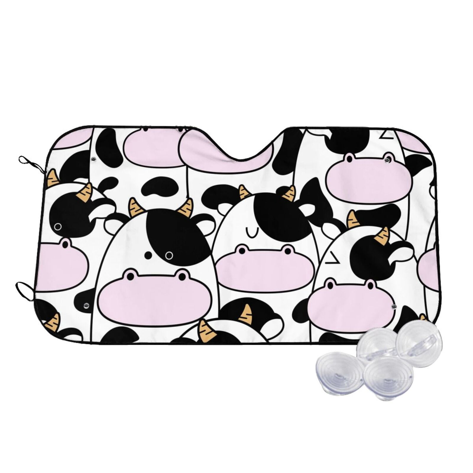 Kdxio Cute Animal with Cow Print Windshield Sun Shade,UV Rays and Sun ...