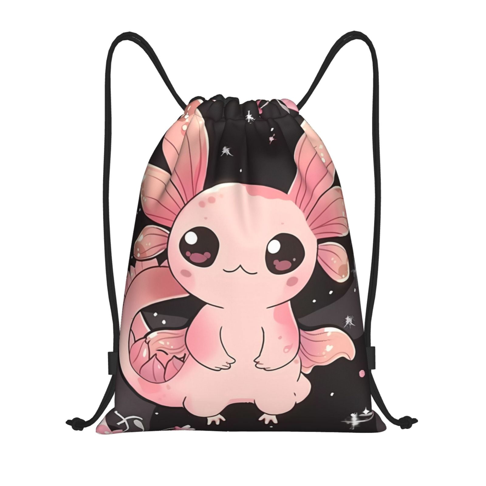 Kdxio Cute Axolotl Sakura Blossoms B Print Drawstring Backpack Bag ...