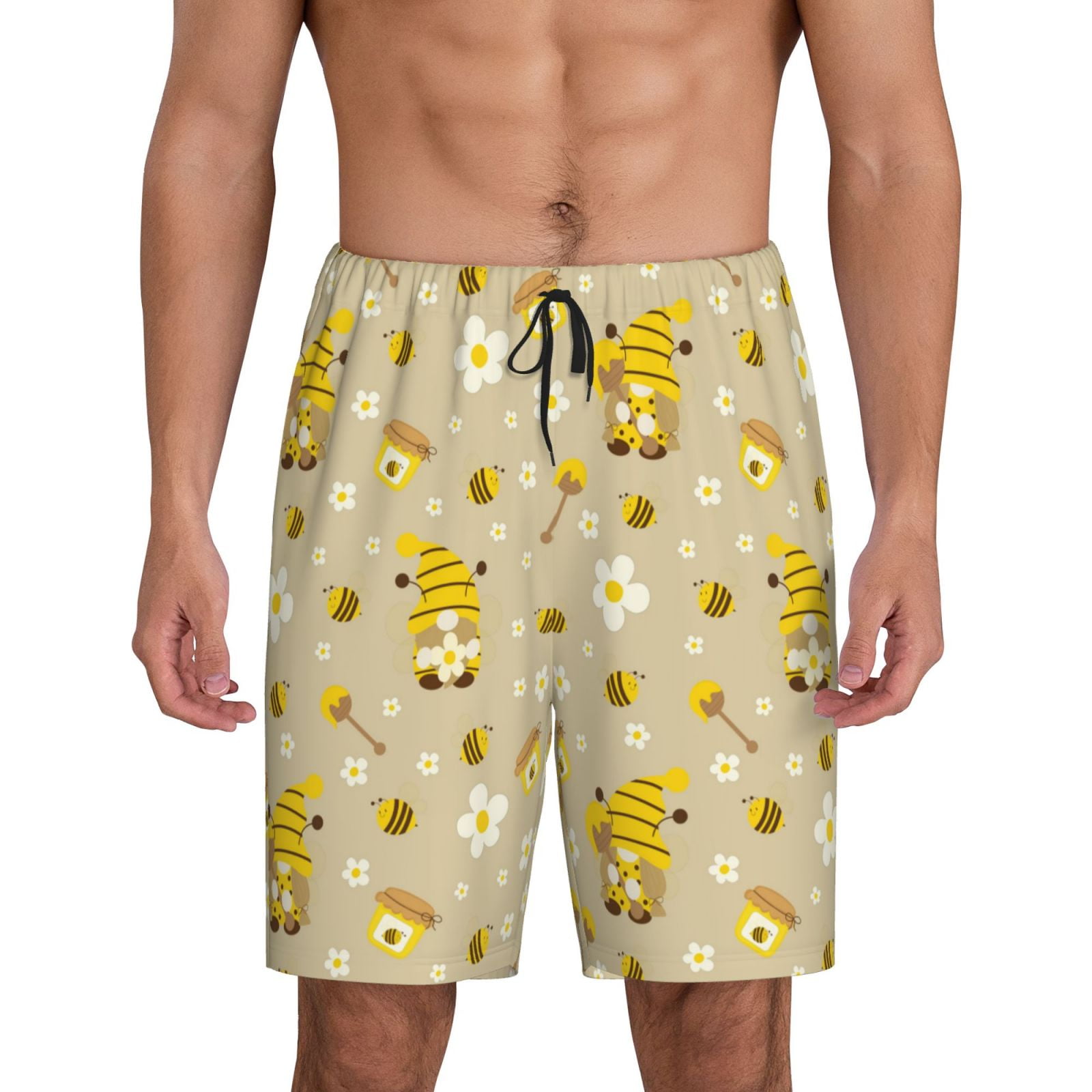 Kdxio Cute Bee Gnomes Print Mens Sleep Shorts Bottoms Soft Comfy Pajama ...