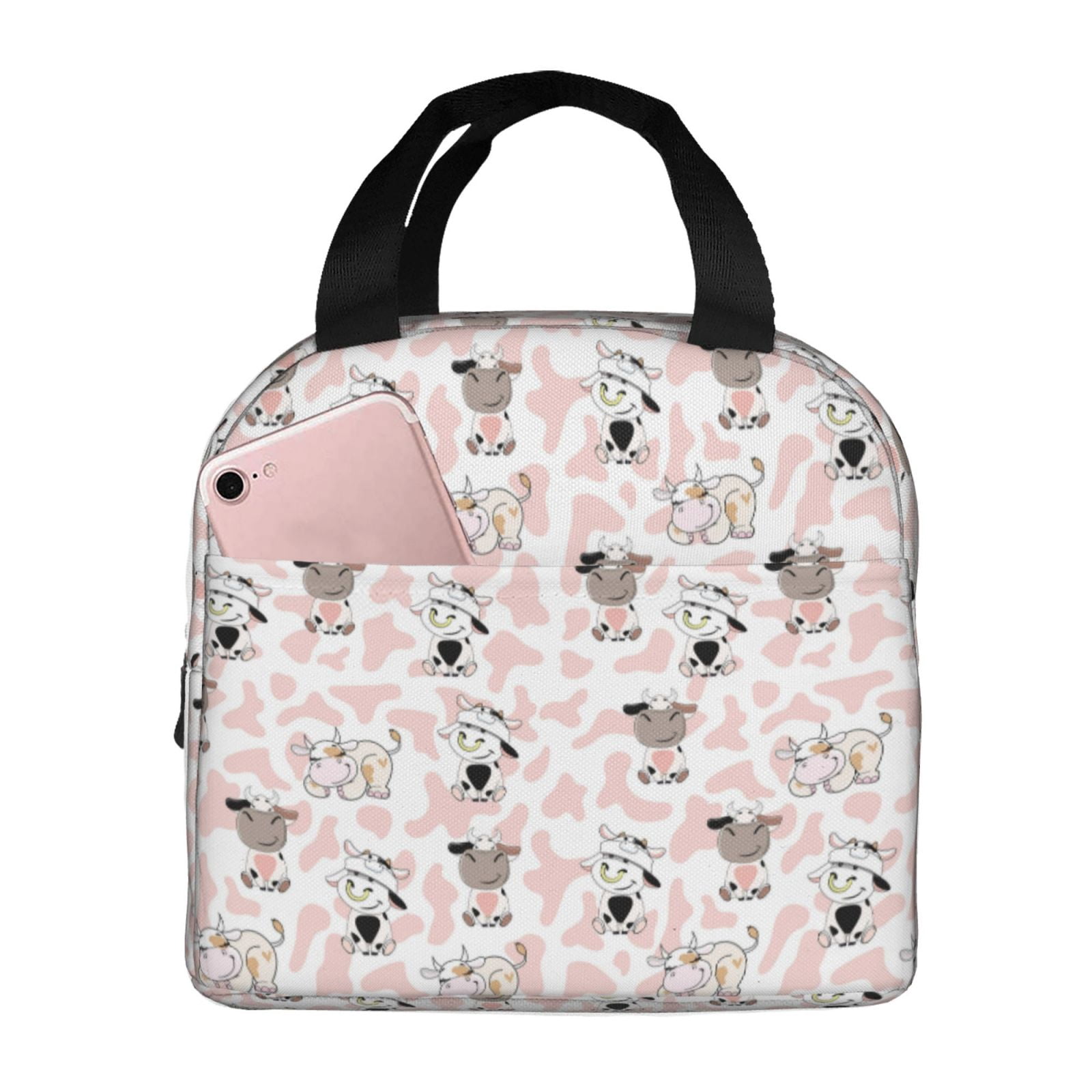 Kdxio Cute Cartoon Cows Print Insulated Lunch Bag,Reusable Tote Lunch ...