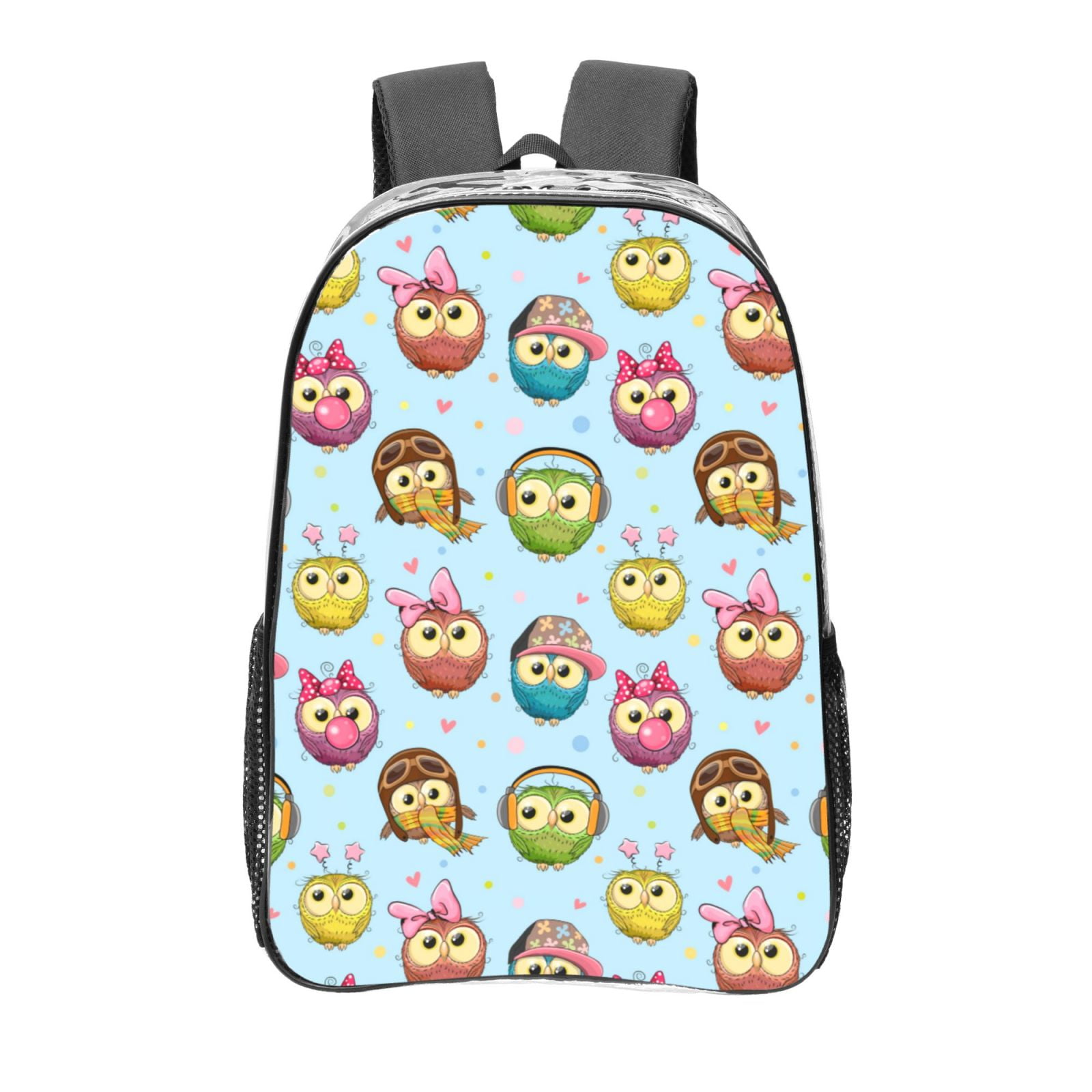 Kdxio Cute Cartoon Owls 3 Clear Backpack, Transparent Bookbag for ...