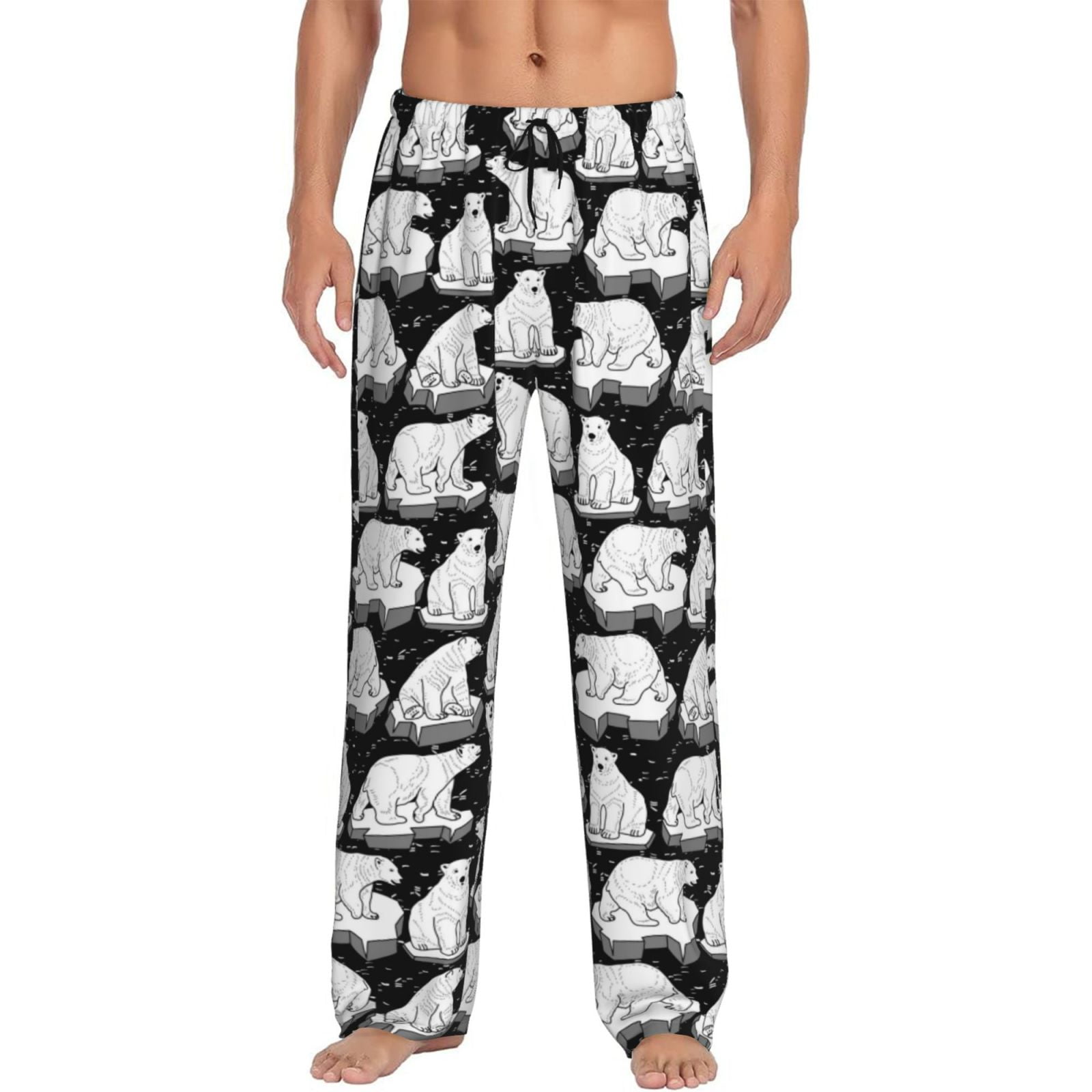 Kdxio Cute Cartoon Polar Bear Print Men's Sleep Pajama Pant Lounge ...
