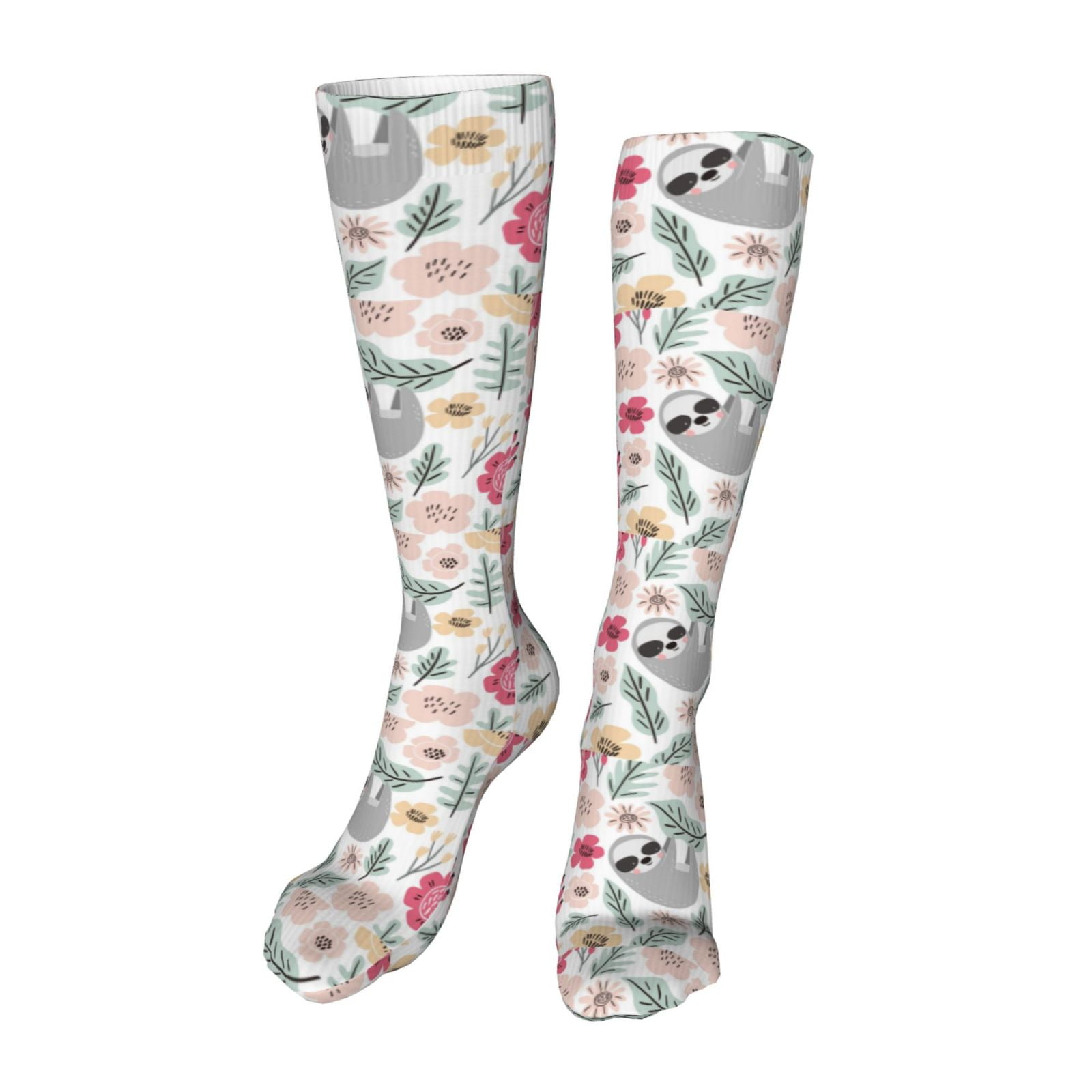 Kdxio Cute Cartoon Sloth Funny Silky Novelty Funky Long Knee High Socks ...