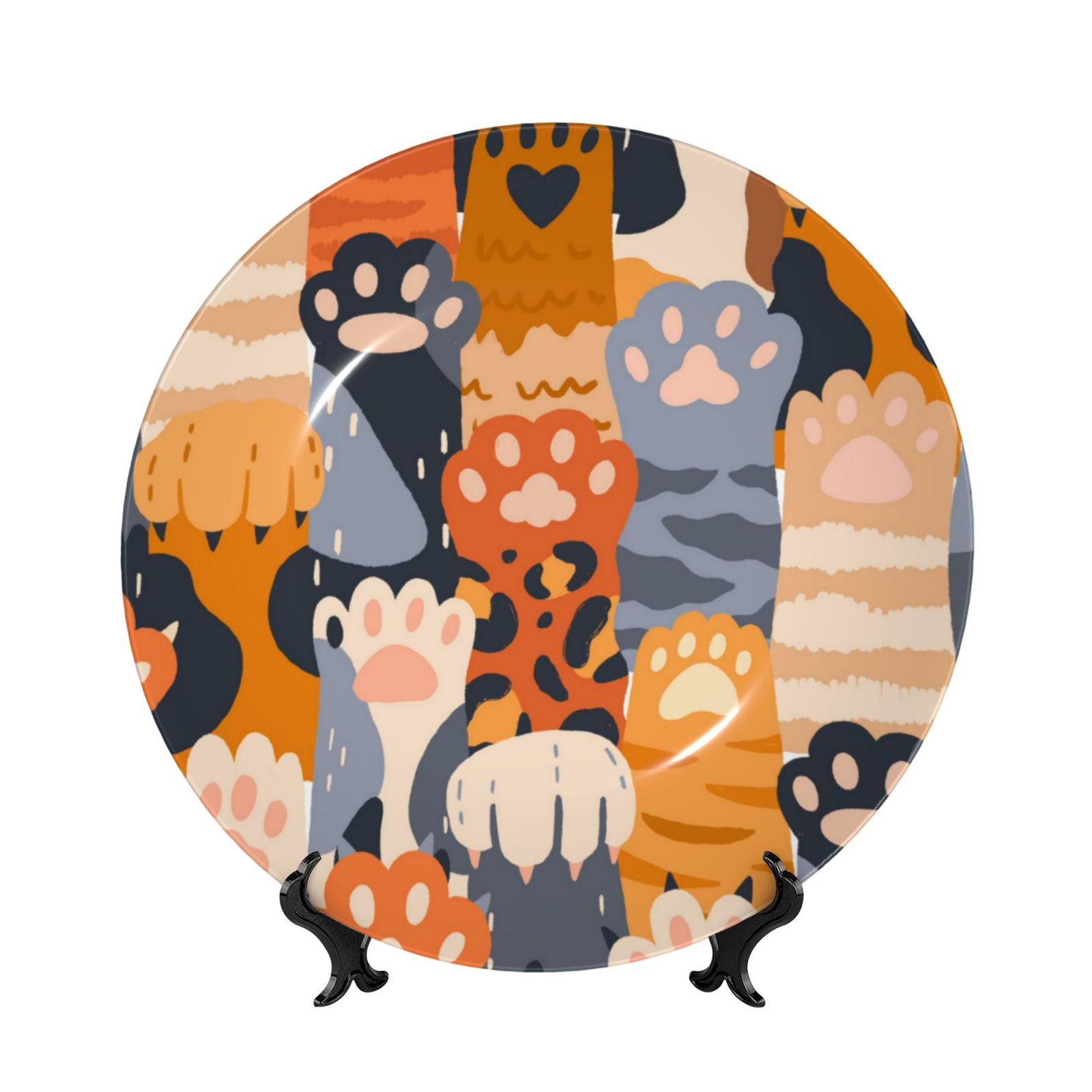 Kdxio Cute Cat Paw Bone China Decorative Plate Ceramic Decorative Plate ...