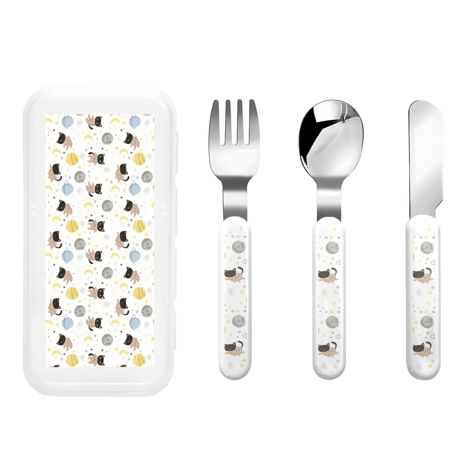 Kdxio Cute Cat Toddler Utensils Set - Kids Silverware Set, Set Kids ...
