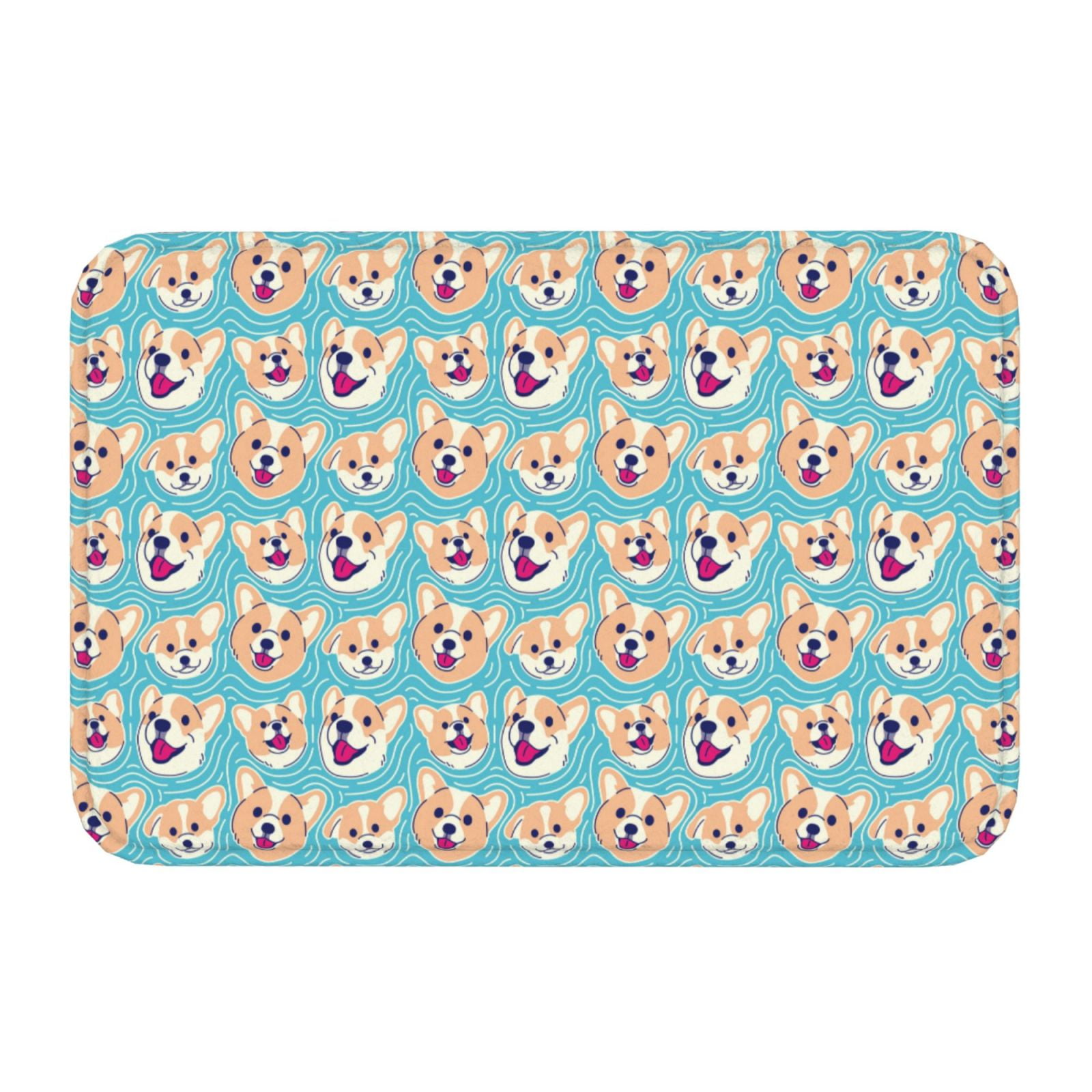 Kdxio Cute Corgi Head,16" x 24", Non-Slip Front Door Mats,Outdoor ...