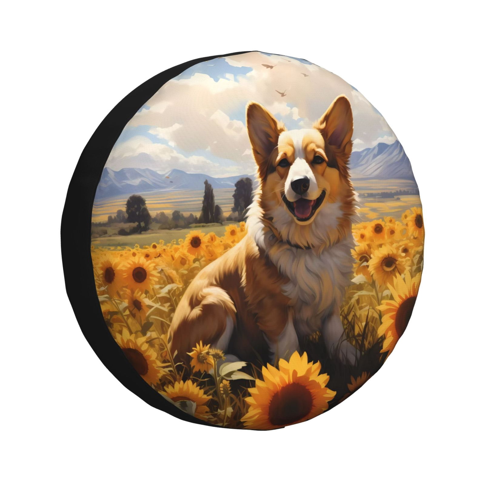 Kdxio Cute Corgi Sunflower for Tire Cover Wheel Protectors Tyre Covers ...