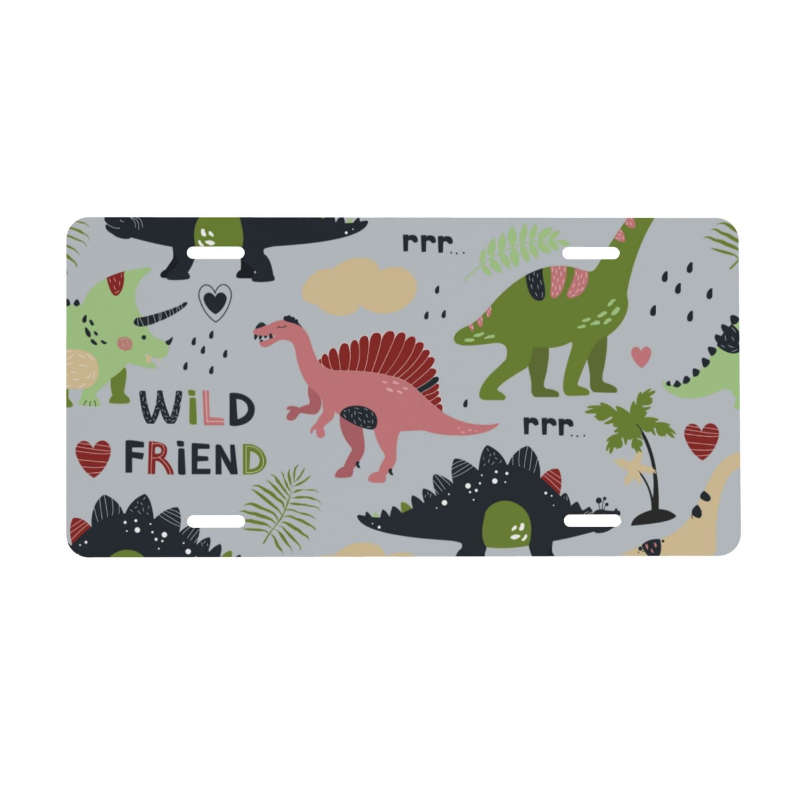 Kdxio Cute Dinosaurs License Plate Car Front License Plate Car ...
