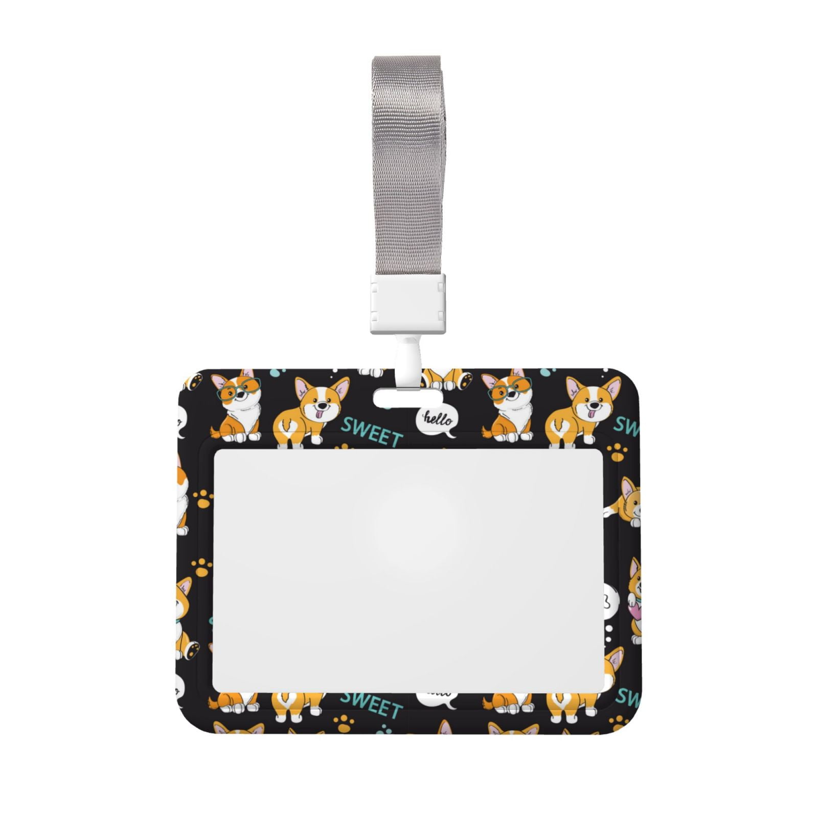 Kdxio Cute Dogs Corgi Card Badge Holder Work Badge Sleeve for Office ...