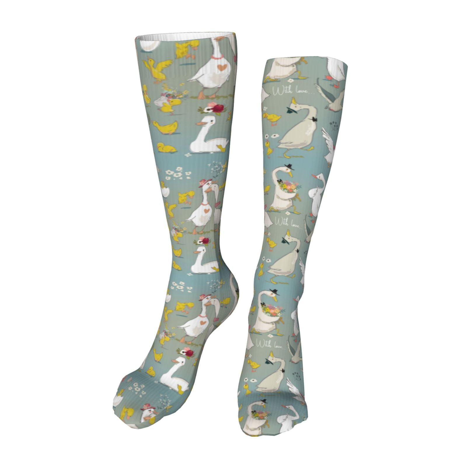 Kdxio Cute Farm Birds Funny Silky Novelty Funky Long Knee High Socks ...