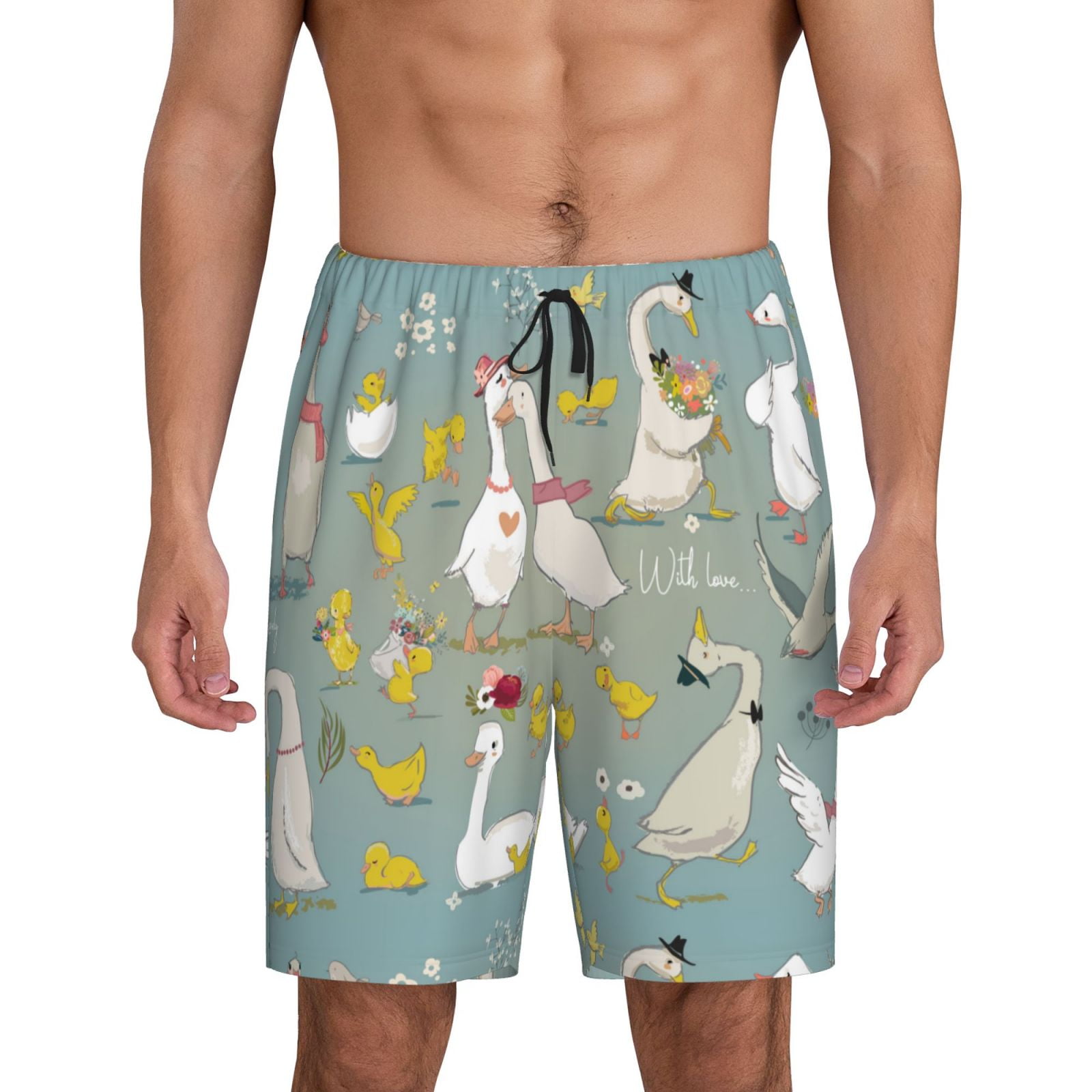 Kdxio Cute Farm Birds Print Mens Sleep Shorts Bottoms Soft Comfy Pajama ...