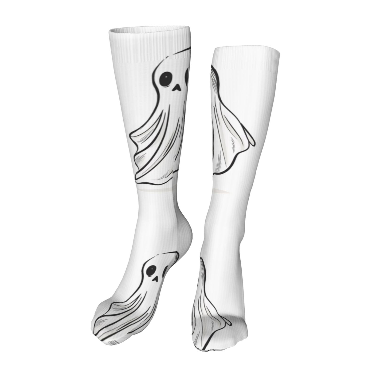 Kdxio Cute Ghost Simple Drawing Funny Silky Novelty Funky Long Knee ...