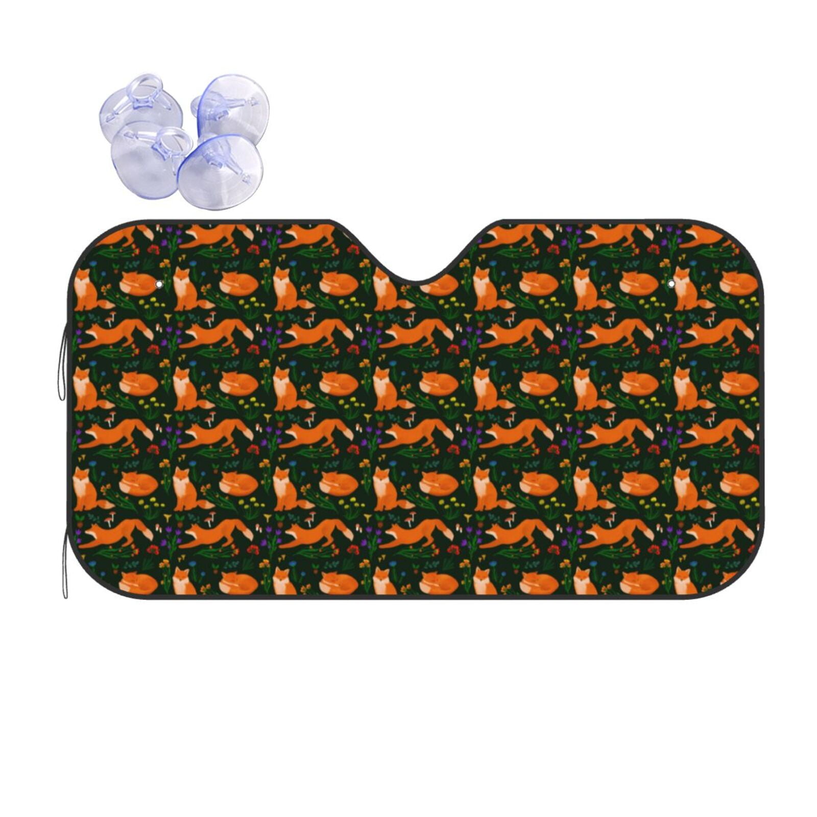 Kdxio Cute Little Foxes Print Front Windshield Sun Shade,Folding Auto ...