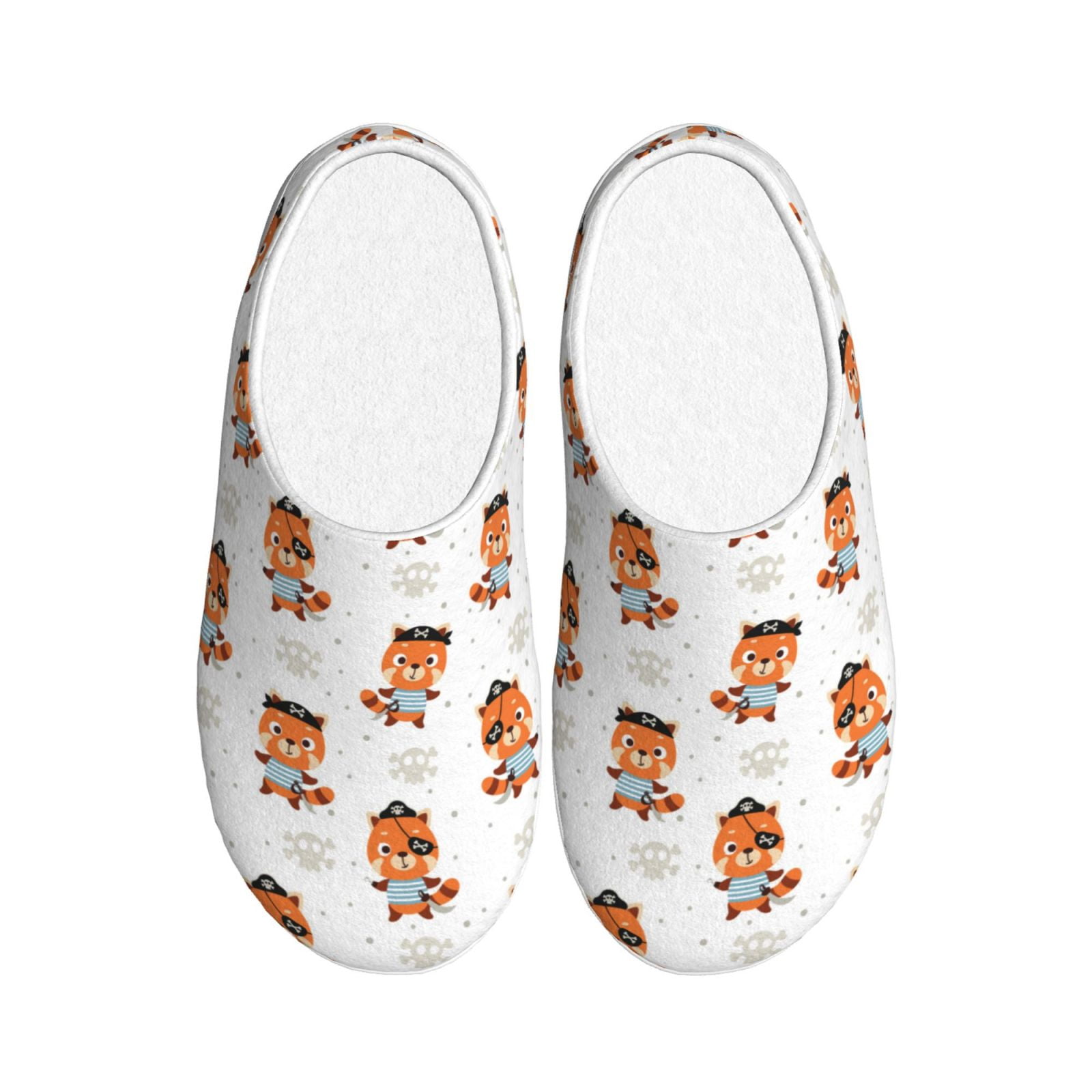 Kdxio Cute Little Pirate Red Panda Women's Men's Slippers Plush Slip-On ...