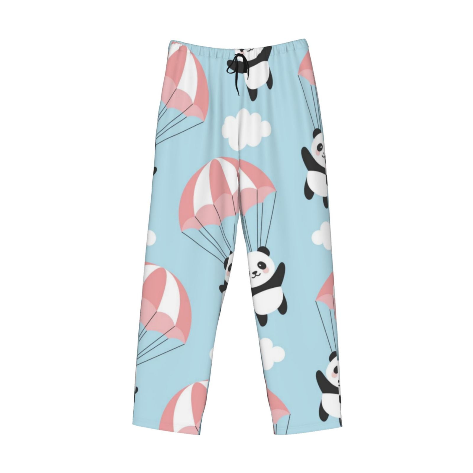 Kdxio Cute Panda Flying in the Sky Print Men's Sleep Pajama Pant Lounge ...
