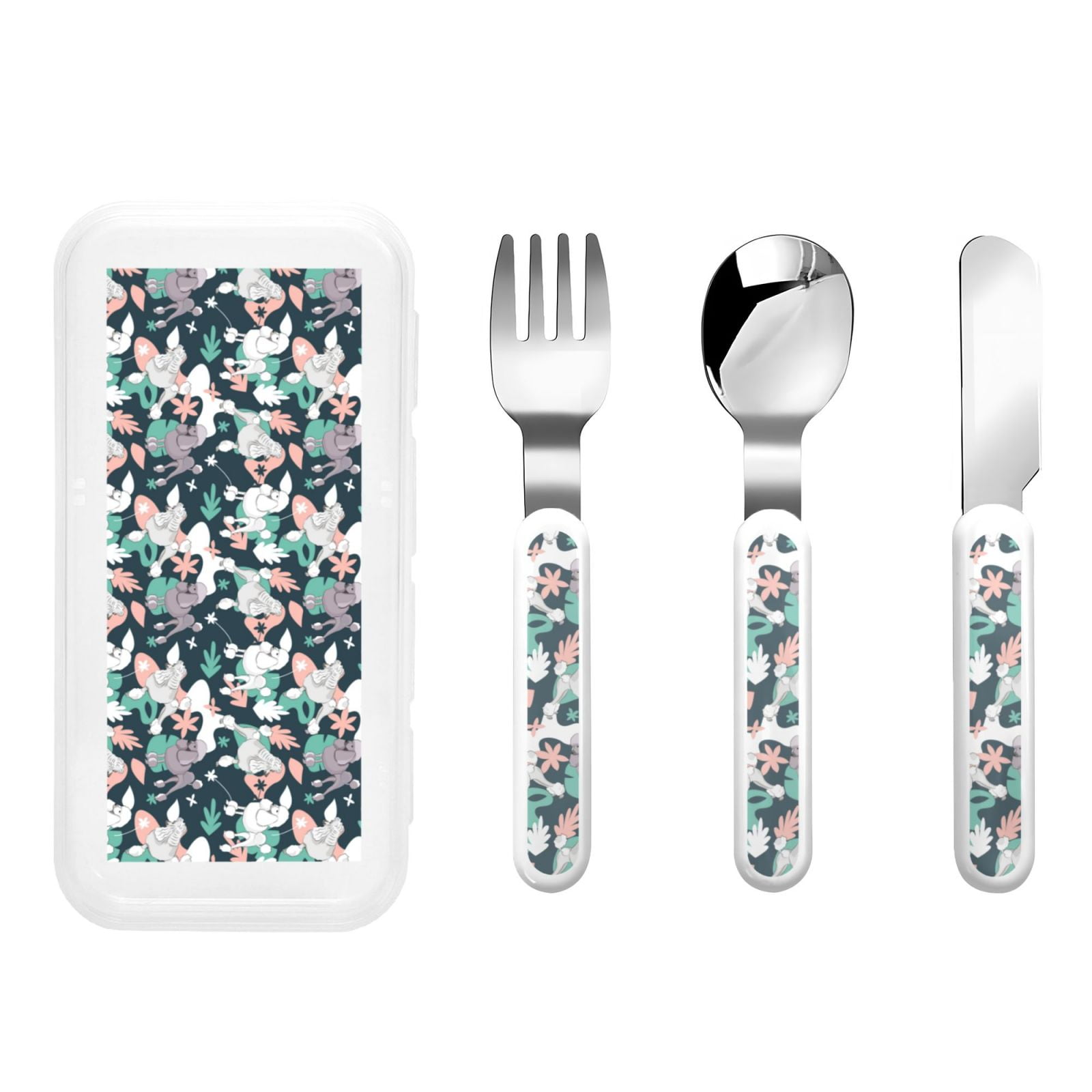 Kdxio Cute Poodle Dog Toddler Utensils Set - Kids Silverware Set, Set ...