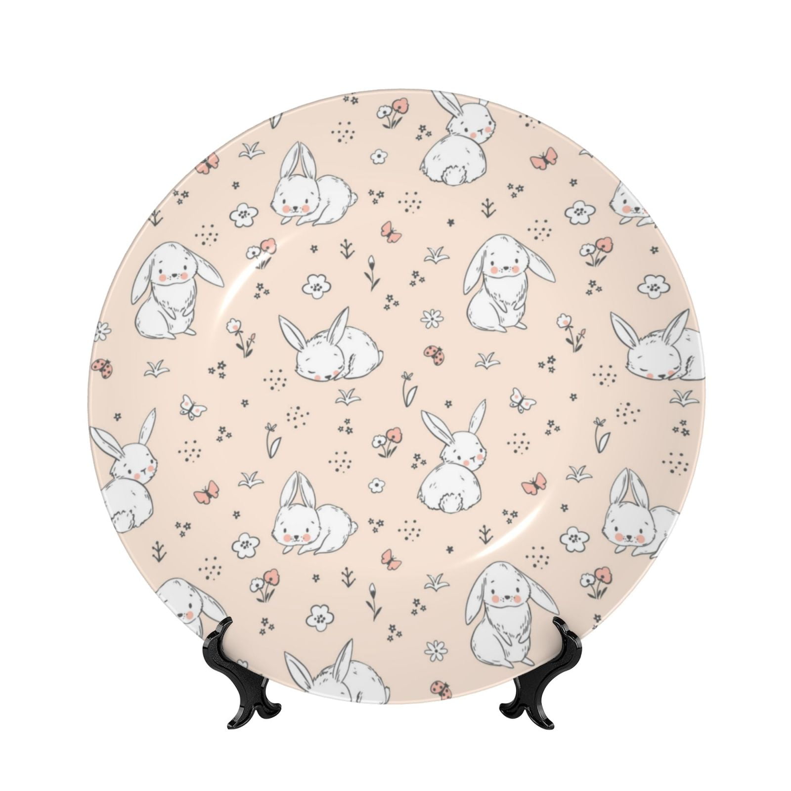 Kdxio Cute Rabbit Bone China Decorative Plate Ceramic Decorative Plate ...