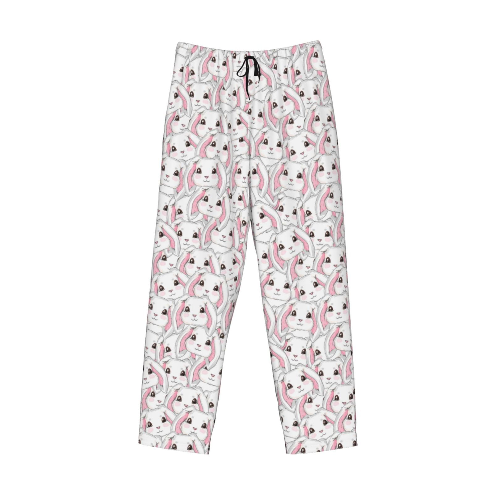 Kdxio Cute Rabbit Print Men's Sleep Pajama Pant Lounge Pants with ...