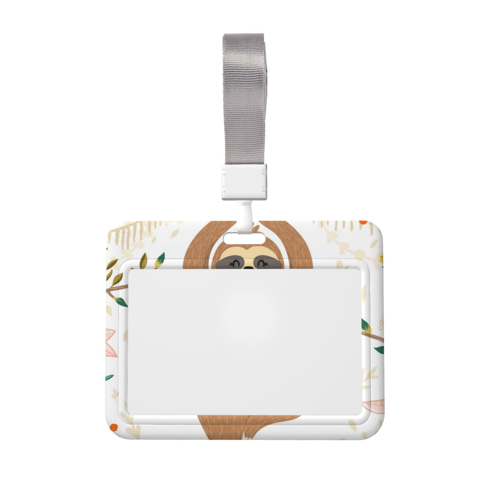 Kdxio Cute Sloth In Yoga Pose Tree Card Badge Holder Work Badge Sleeve ...
