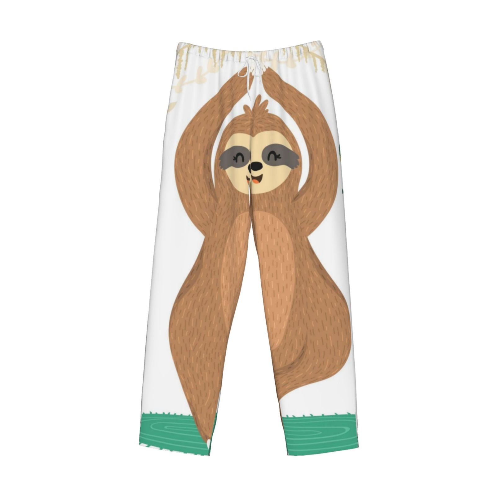 Kdxio Cute Sloth In Yoga Pose Tree Print Men's Sleep Pajama Pant Lounge ...