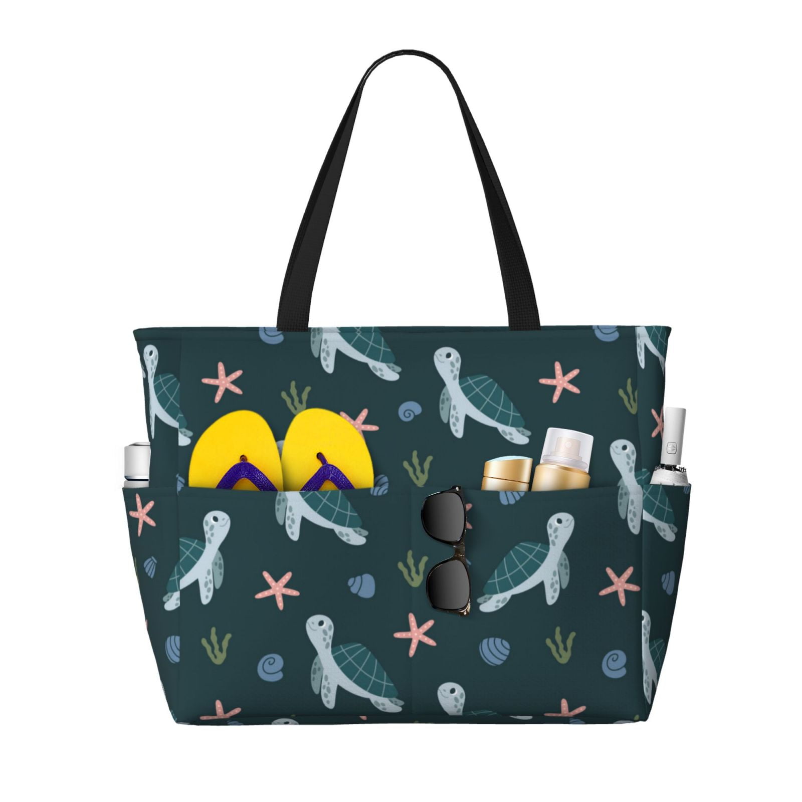 Kdxio Cute Turtle for Beach Bag for Women Large Beach Tote Bag ...
