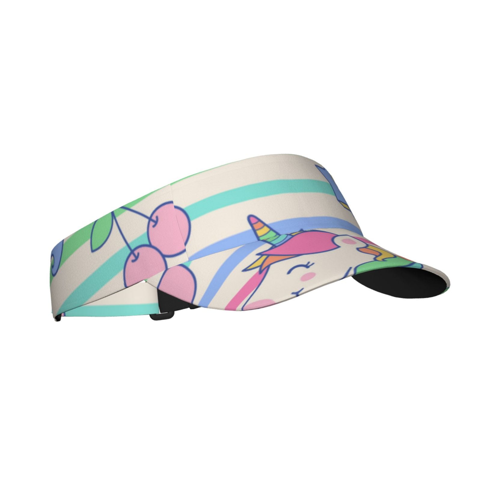 Kdxio Cute Unicorn Print Sun Visor Hat Golf Visor Adjustable Velcro ...