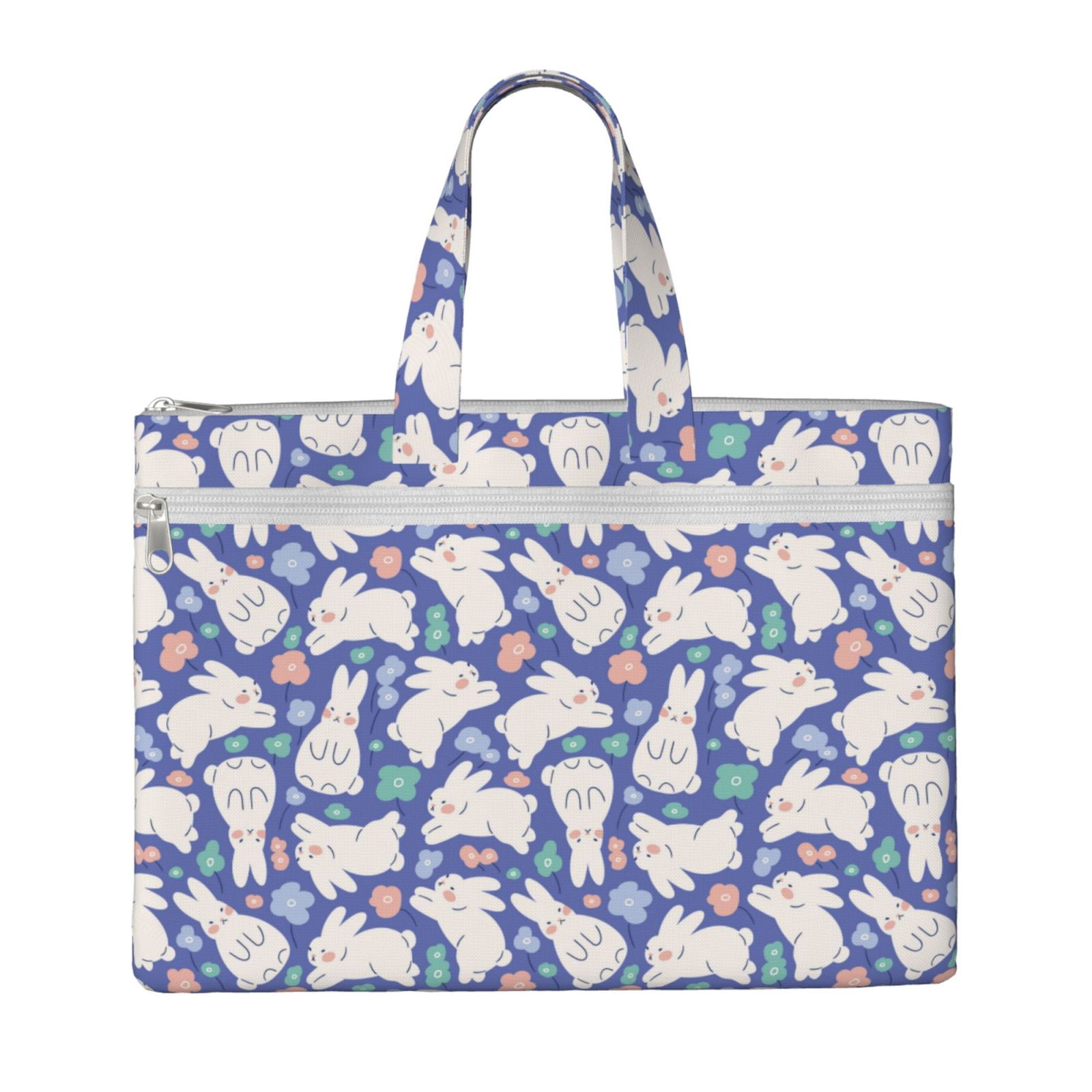 Kdxio Cute White Rabbit File Tote Document Bag Business Briefcase Bag ...