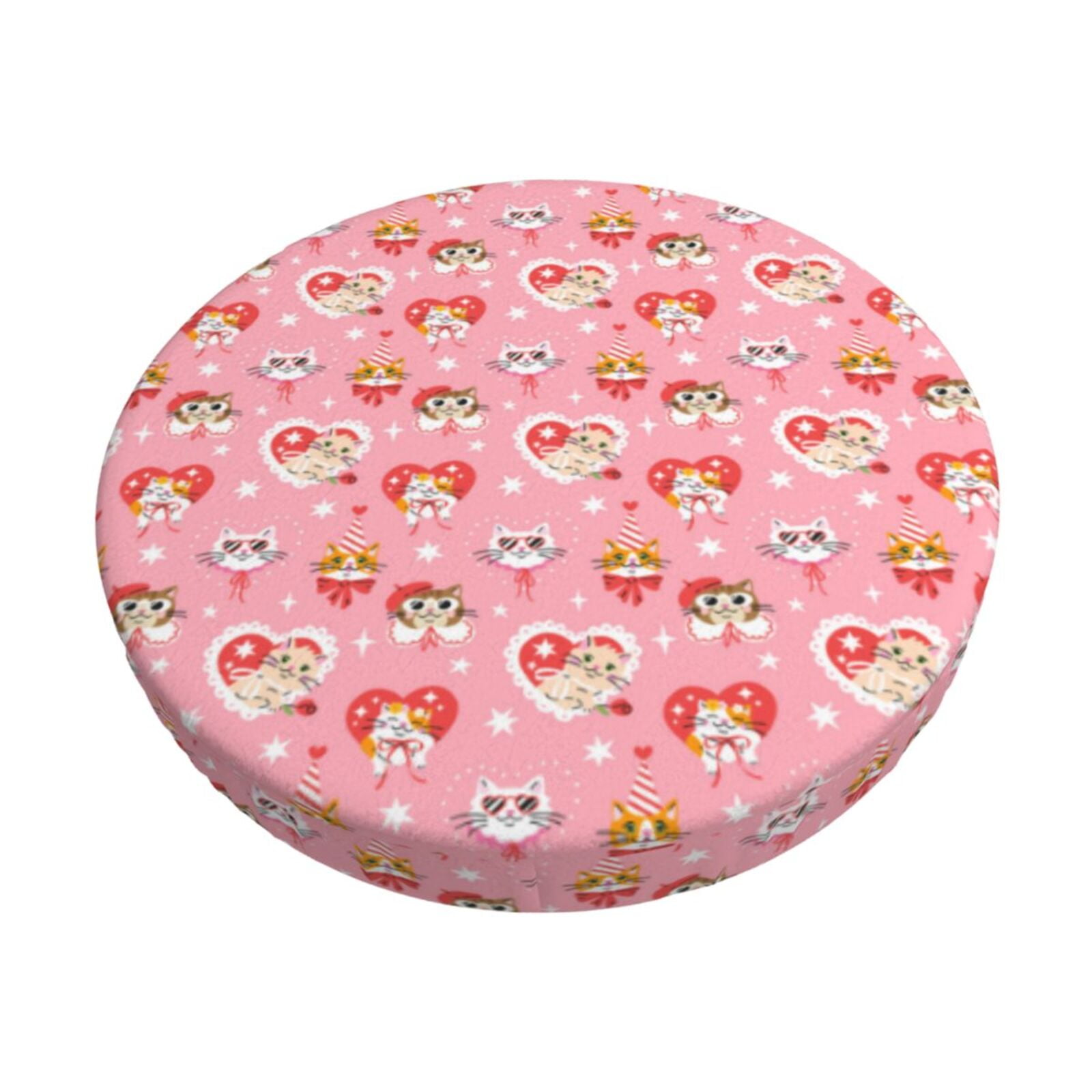 Kdxio Cute cartoon cats Stool Covers Round,Stretch Round Bar Stool ...