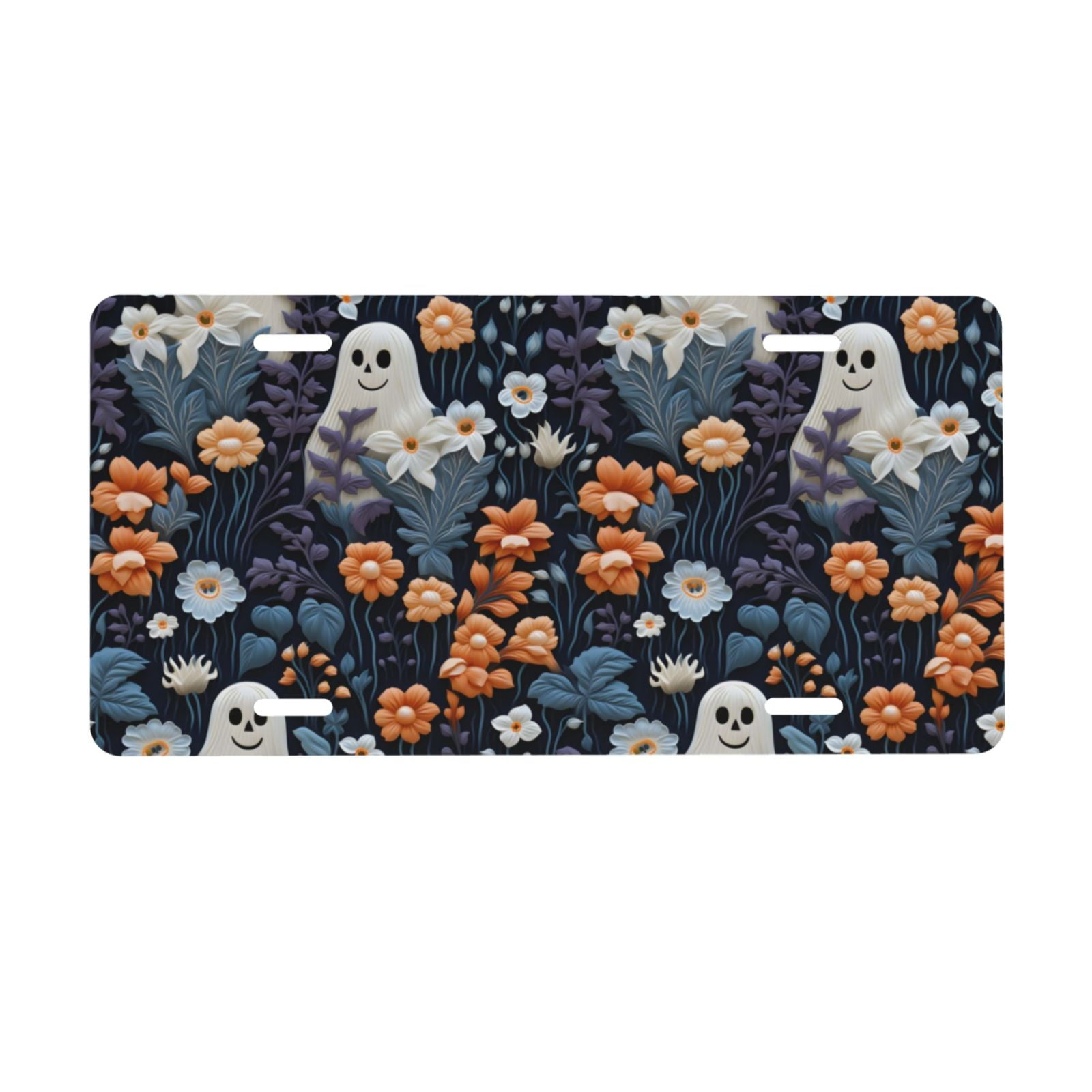 Kdxio Cute ghost in the flowers License Plate Car Front License Plate ...