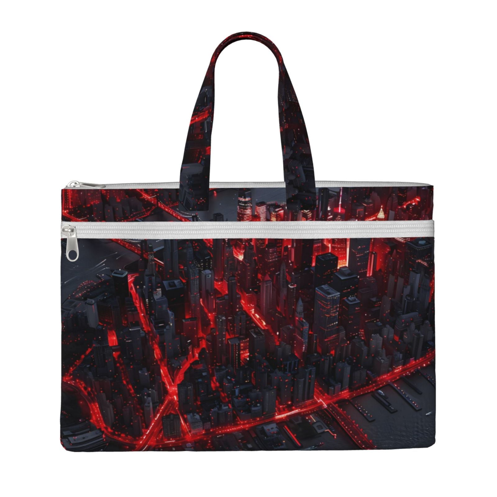 Kdxio Cyberpunk Cityscape Lights File Tote Document Bag Business ...