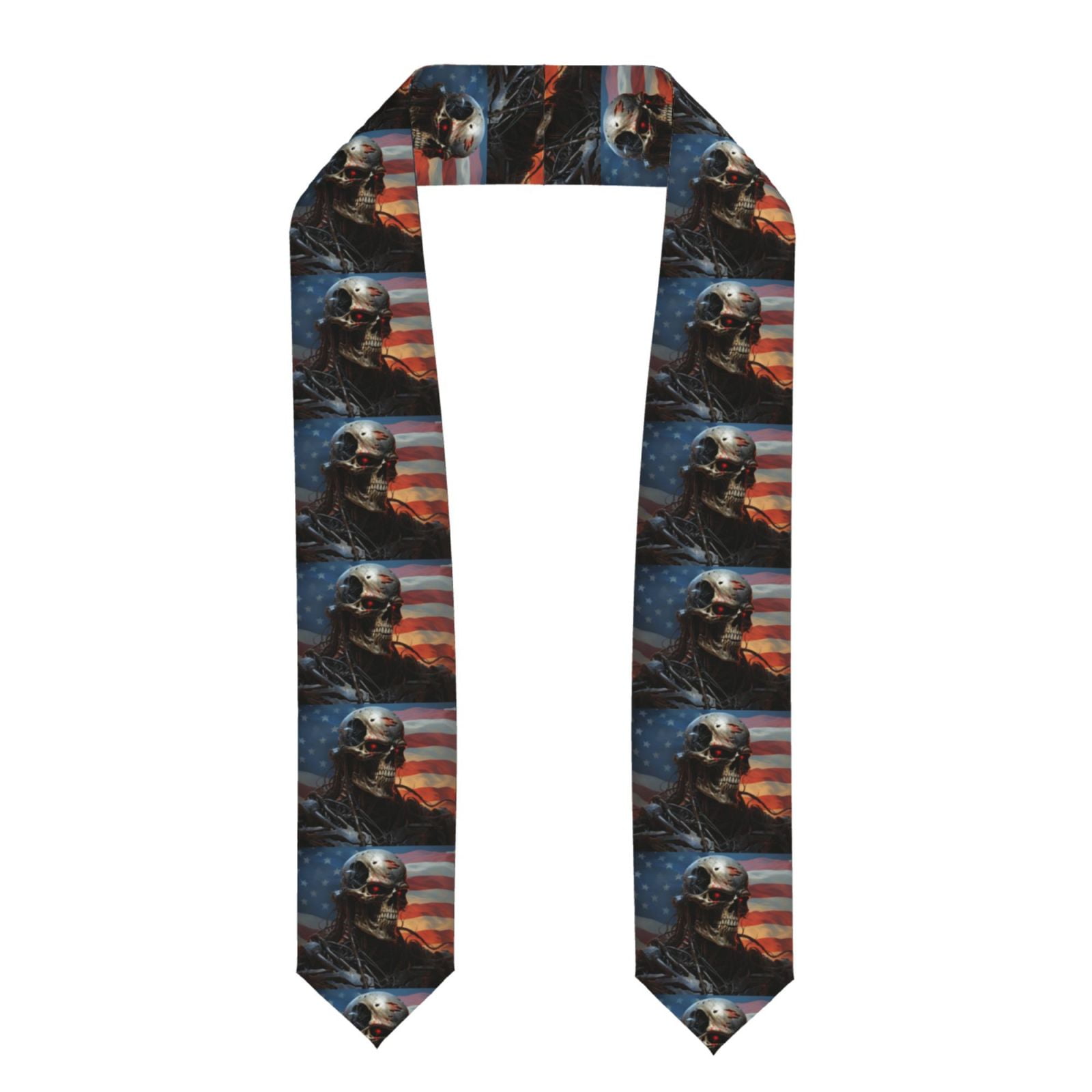 Kdxio Cyberpunk Skull American Flag Graduation Stole Class, Graduation ...