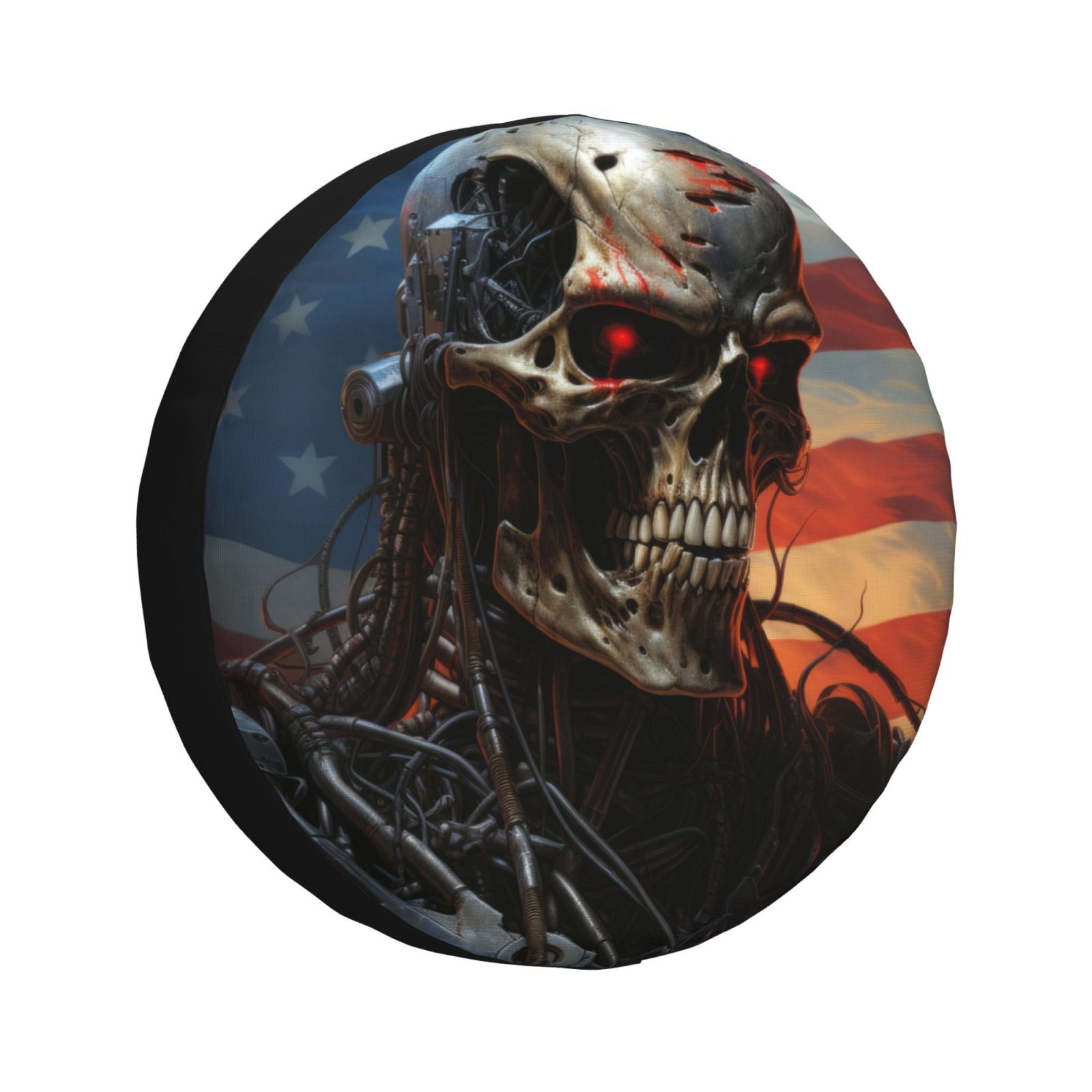 Kdxio Cyberpunk Skull American Flag for Tire Cover Wheel Protectors ...