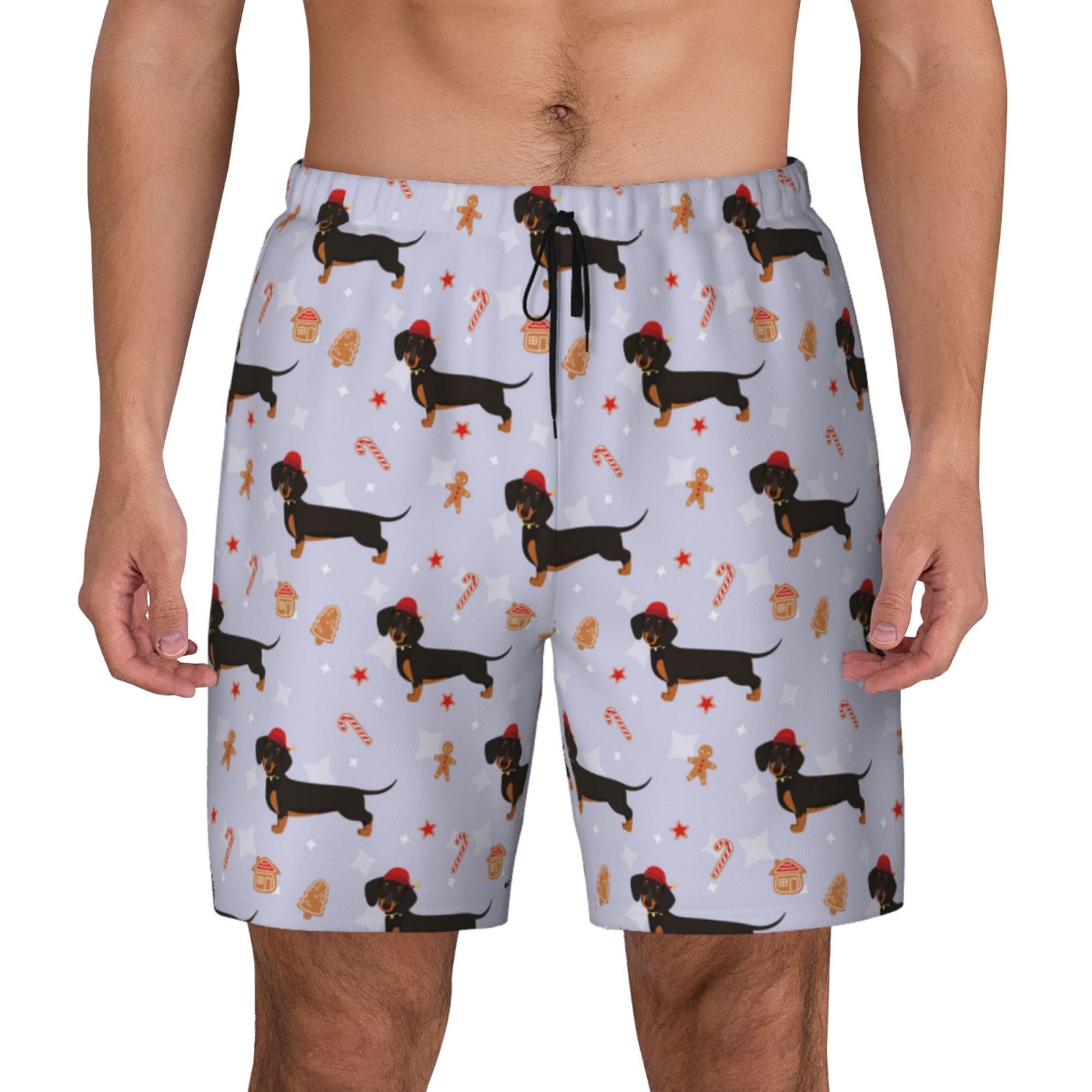 Kdxio Dachshund Dog Puppy Print Men's Swim Trunks with Compression ...