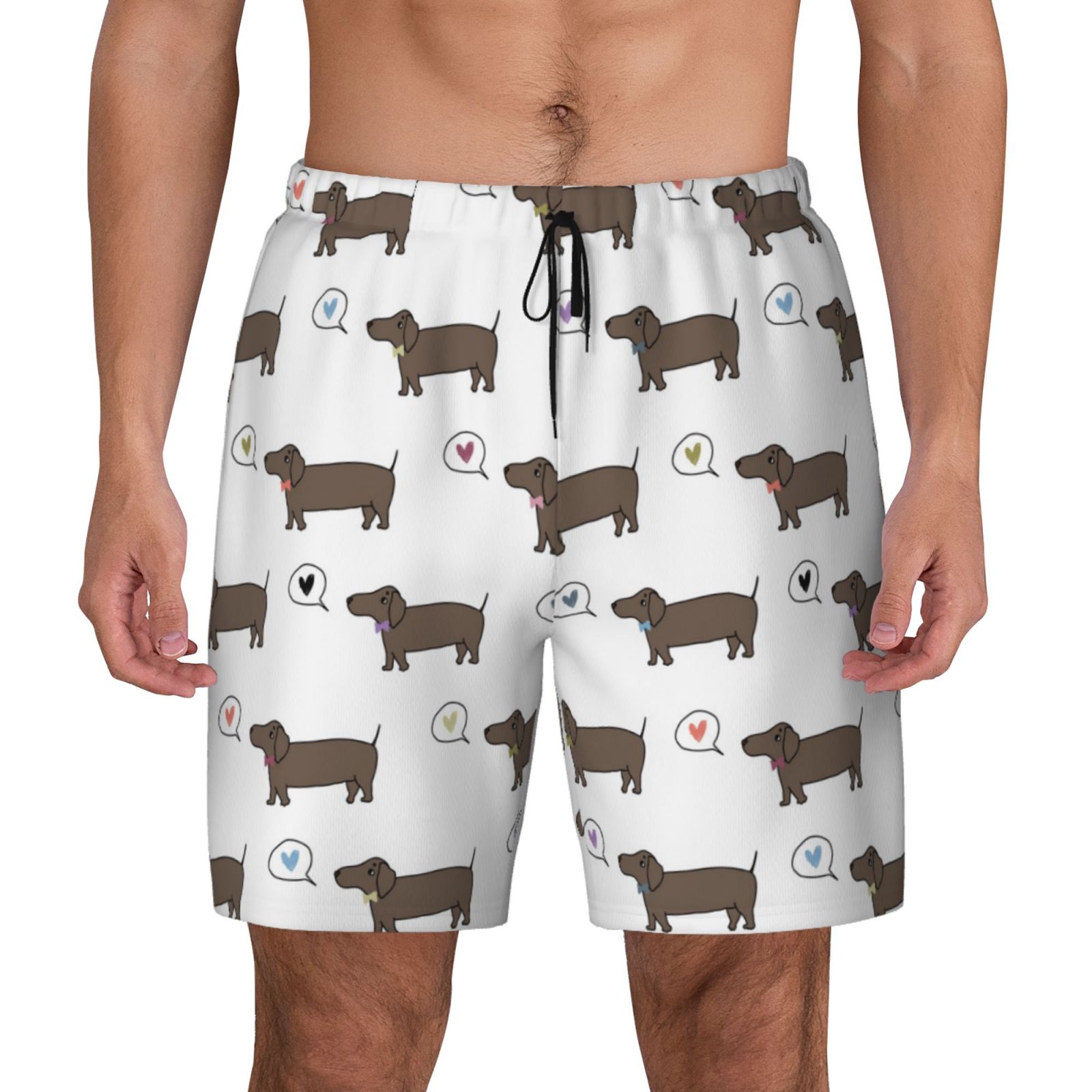 Kdxio Dachshund Dog Puppy Print Men's Swim Trunks with Compression ...